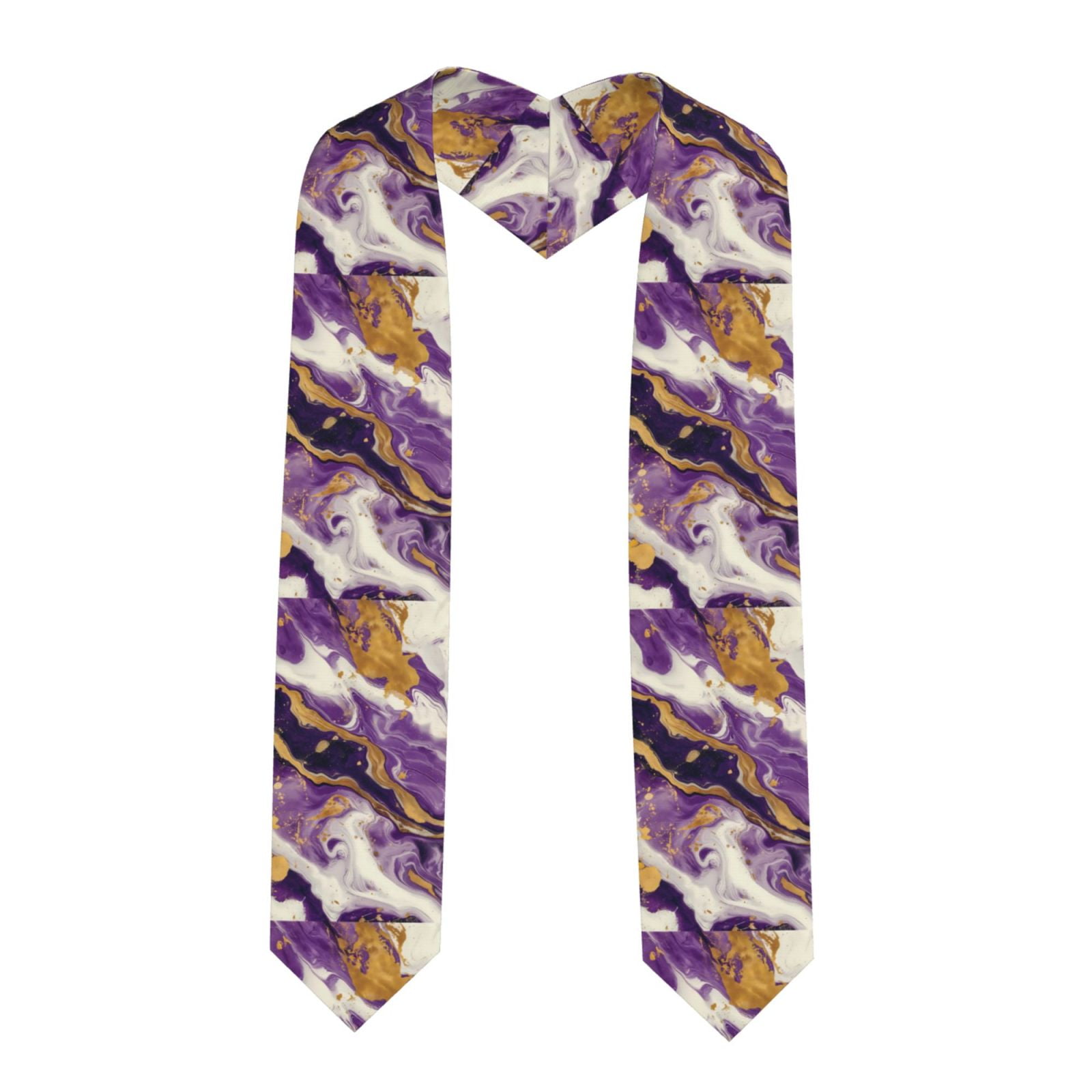 Rateoe Purple Gold Marble Swirls Pattern Graduation Shawl Stole ...