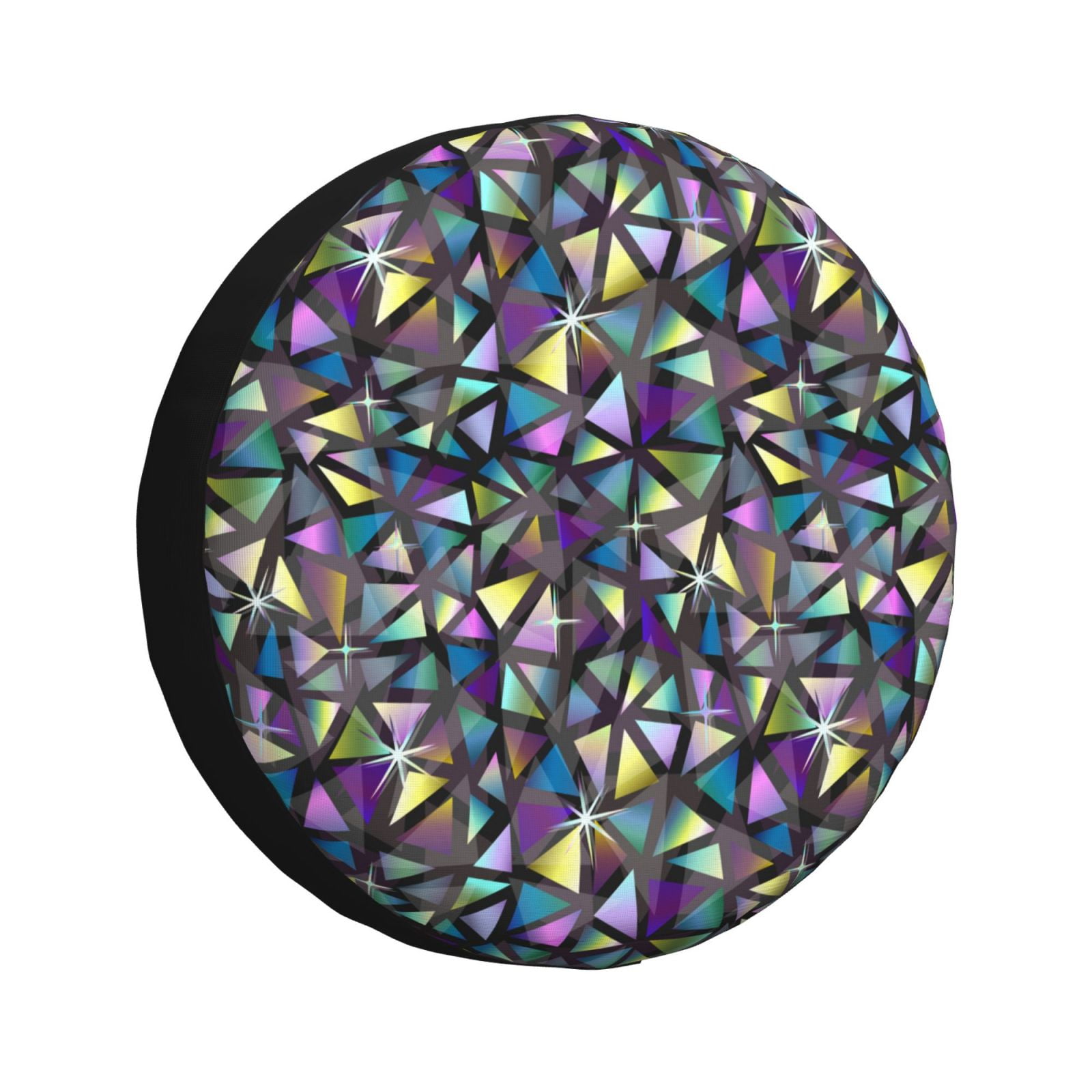 Rateoe Purple-Gold Triangles Pattern Tire Cover Wheel Protectors ...