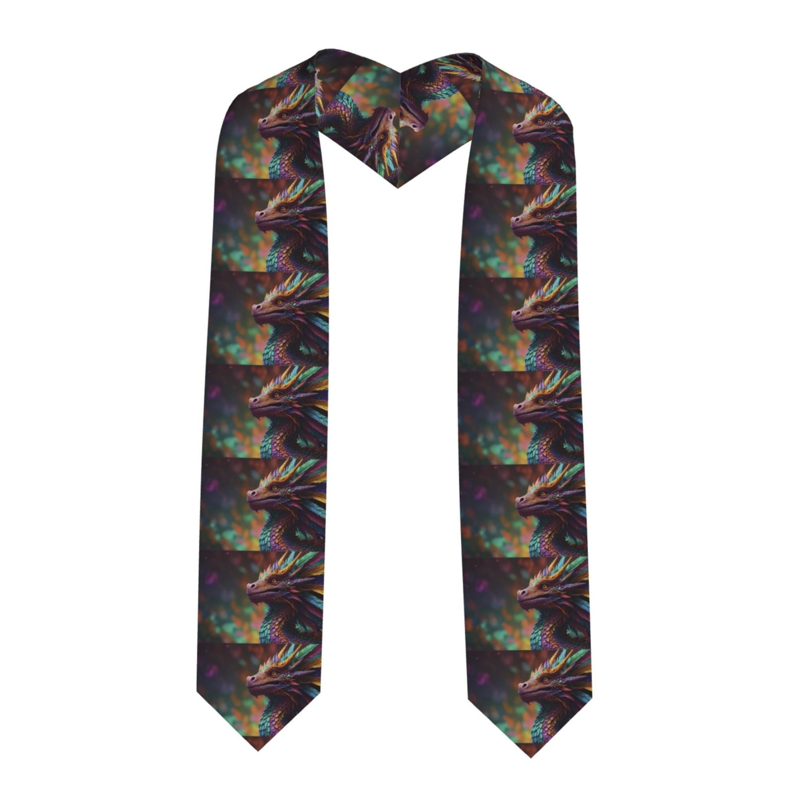 Rateoe Rainbow Scales Fantasy Dragon Pattern Graduation Shawl Stole ...