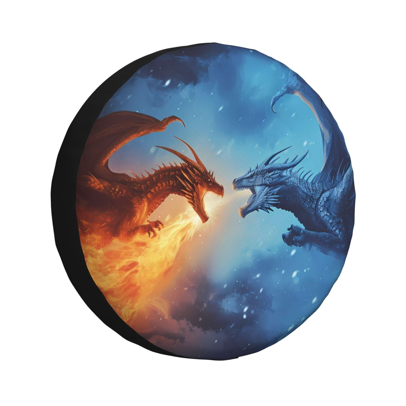 Rateoe Red And Blue Fire Dragon A Pattern Tire Cover Wheel Protectors ...