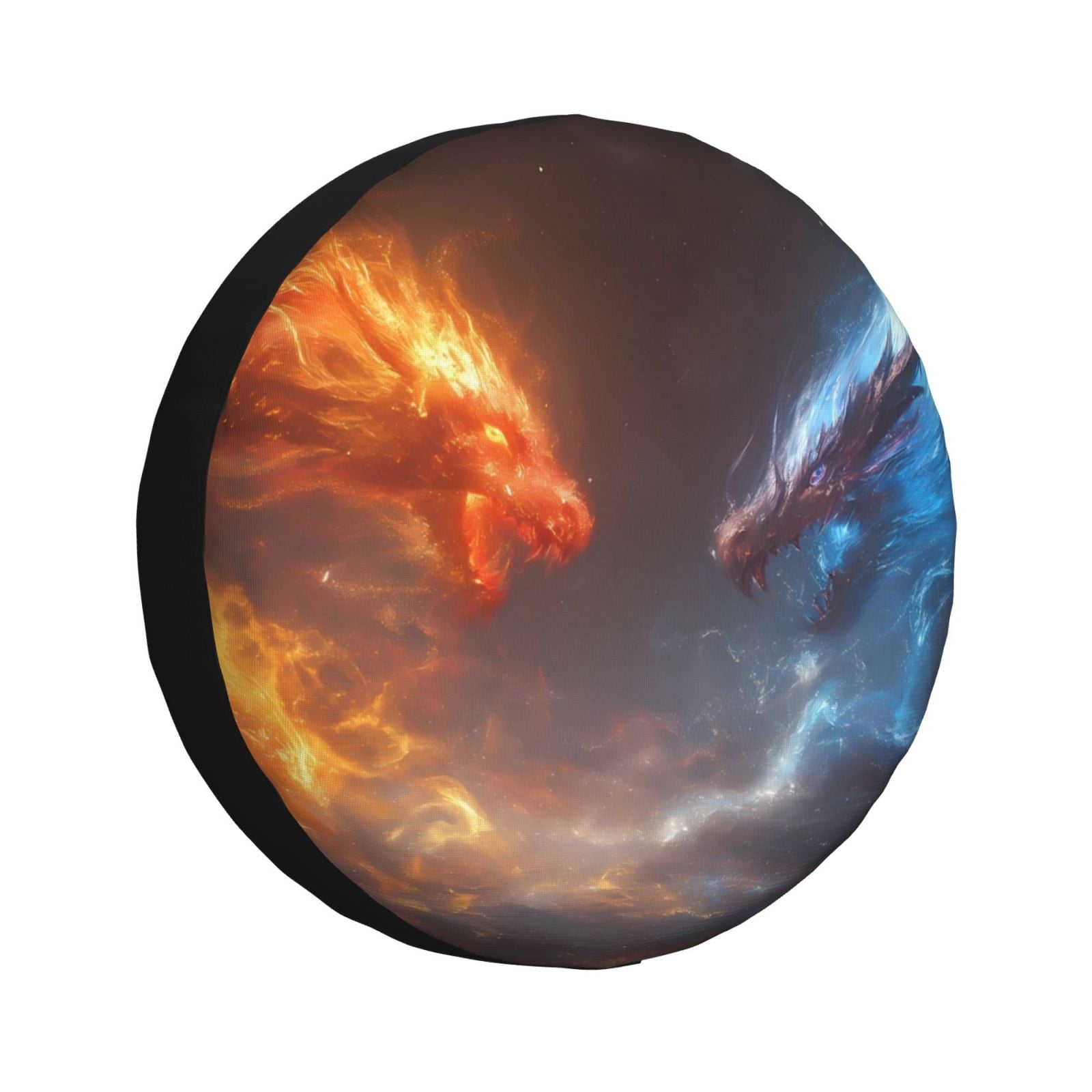 Rateoe Red And Blue Fire Dragon D Pattern Tire Cover Wheel Protectors ...