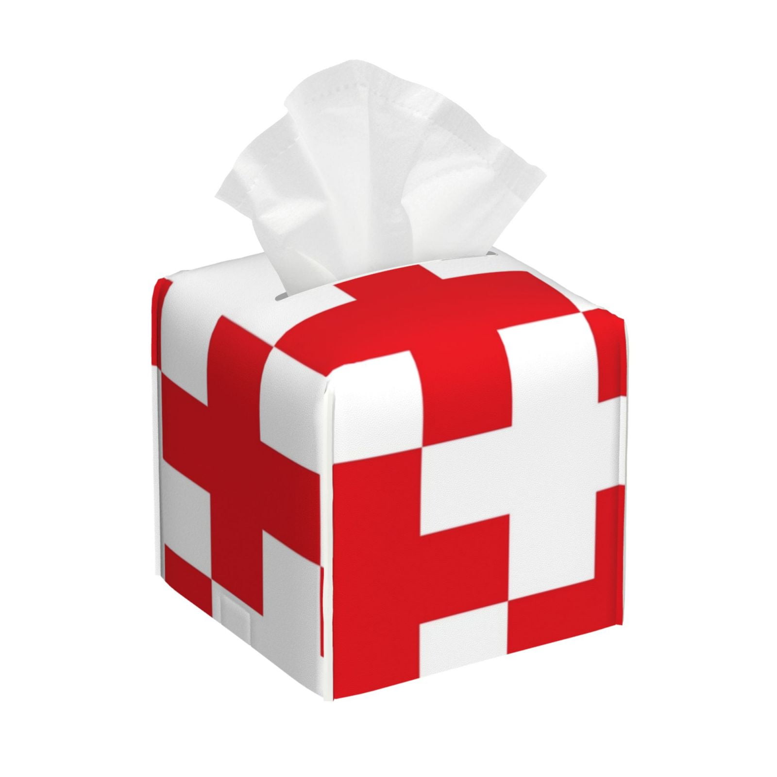 Rateoe Red Cross 1 Pattern Tissue Box Cover, Modern Square Decorative ...