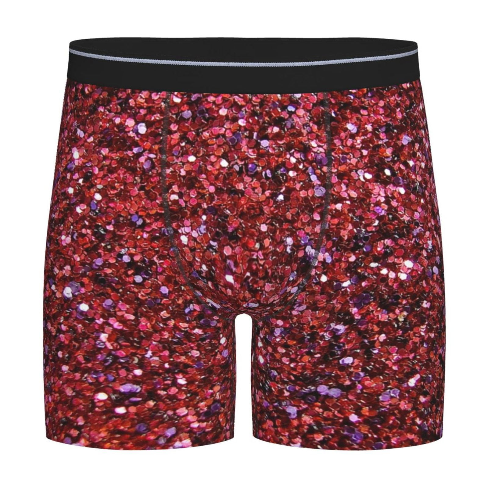 Rateoe Red Glitter Print Men’s Underwear Boxer Briefs Soft Comfortable ...
