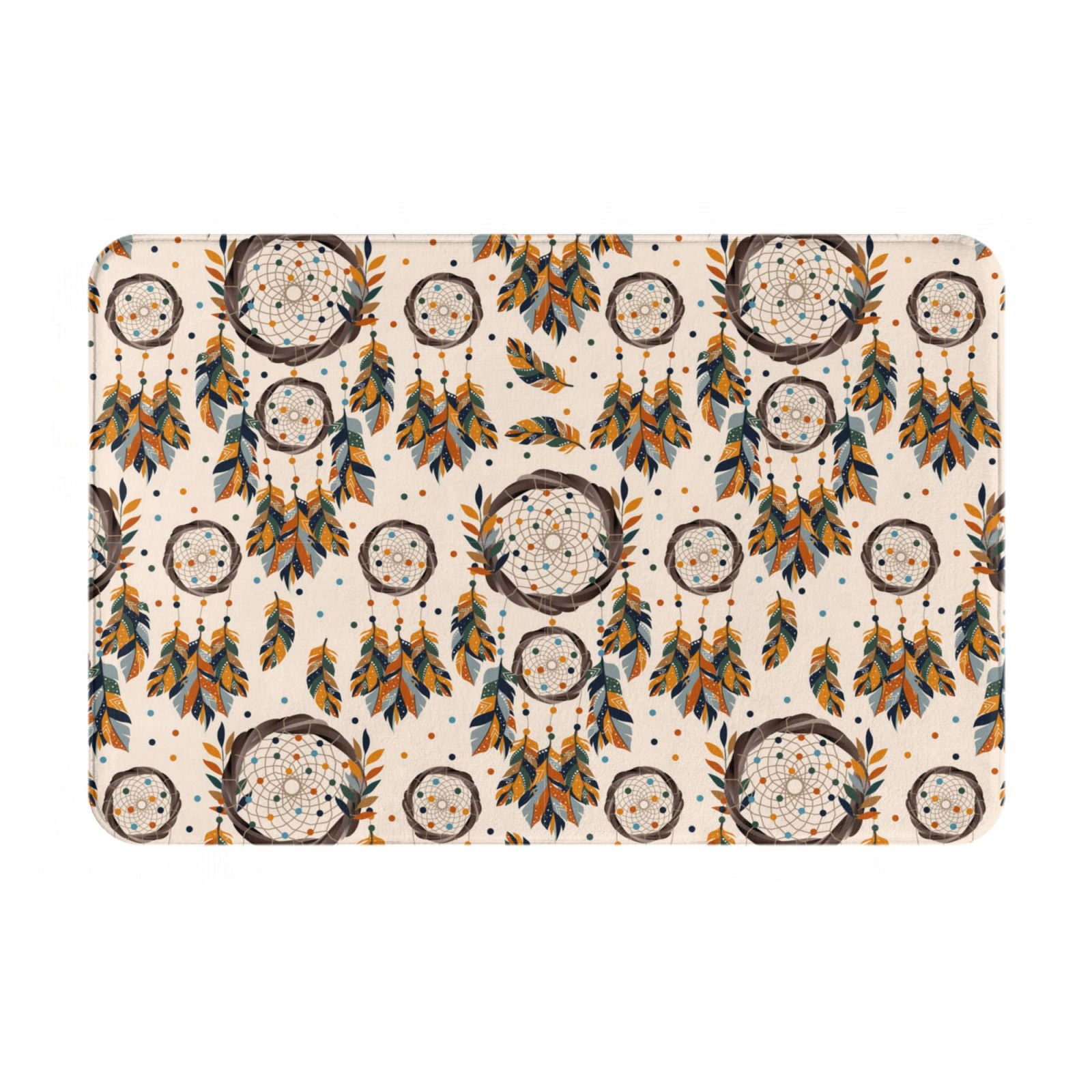 Rateoe Retro Dreamcatcher Pattern Flannel Door Mat Indoor Outdoor ...