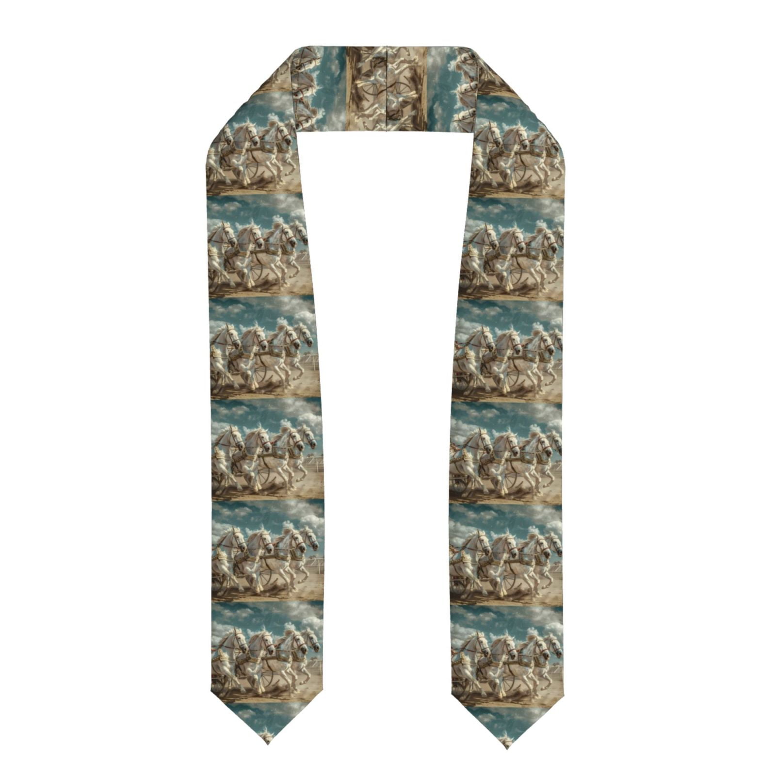 Rateoe Roman Chariot Horse Race Pattern Graduation Shawl Stole ...