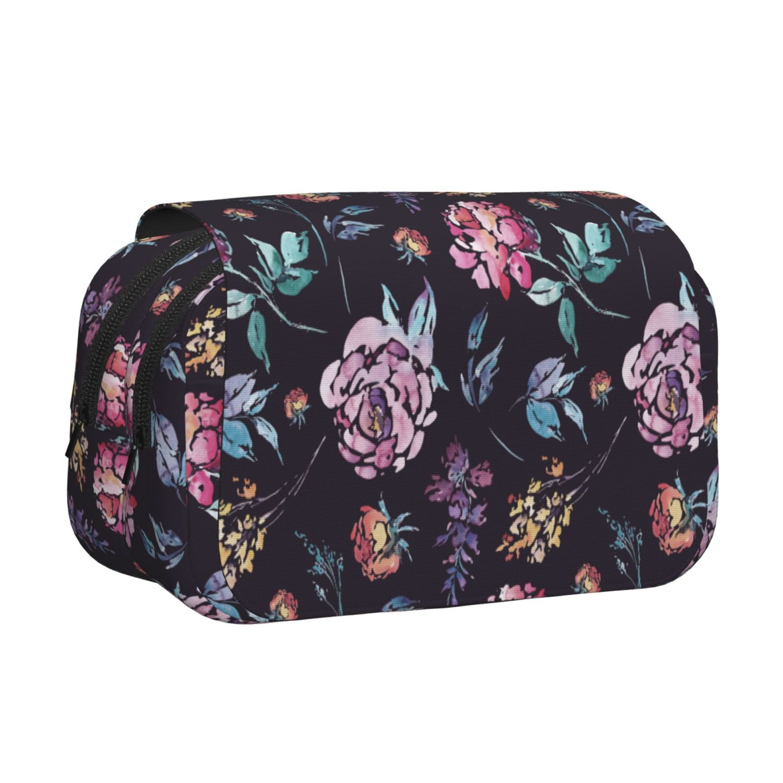 Rateoe Roses Flowers Pattern Double Clamshell Pen Case, Storage ...