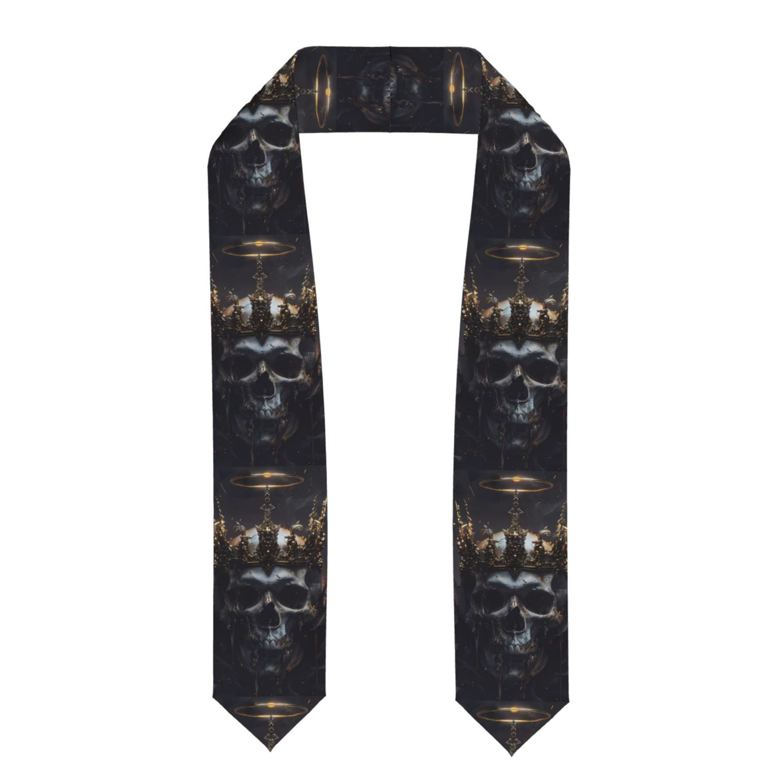 Rateoe Royal Skull With Golden Crown Pattern Graduation Shawl Stole ...