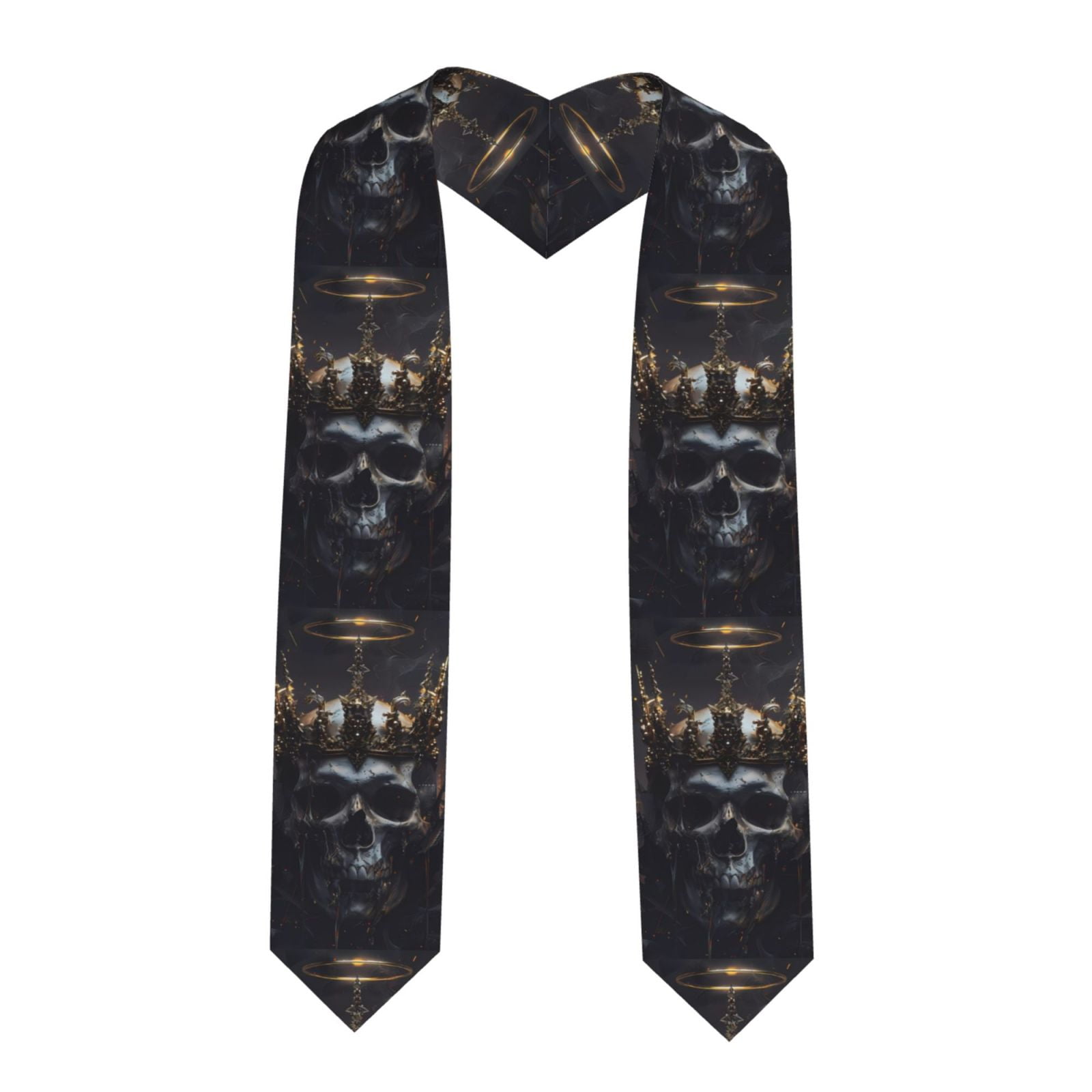 Rateoe Royal Skull With Golden Crown Pattern Graduation Shawl Stole ...