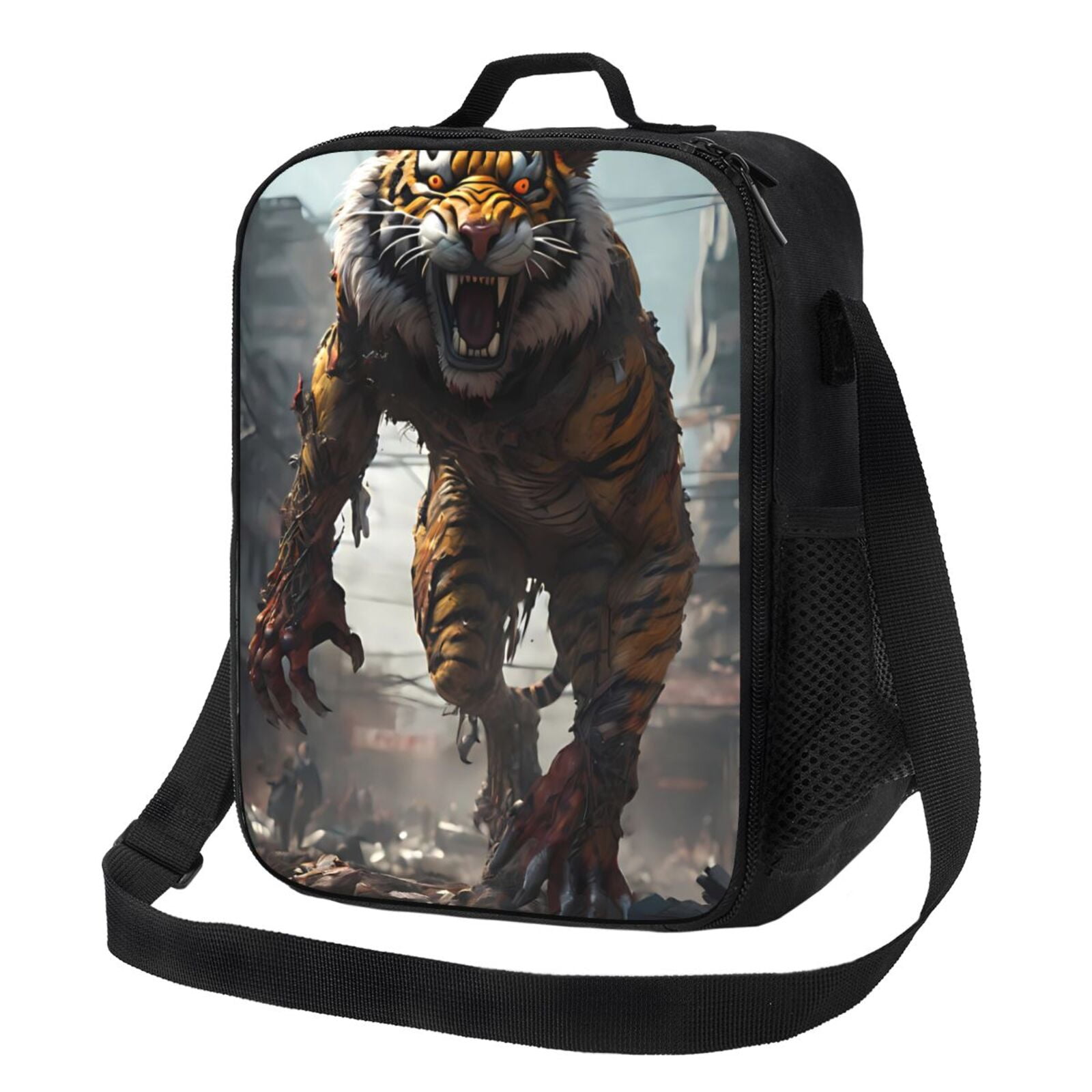 Rateoe Ruins Tiger Warrior Lunch Bag Reusable Lunch Box with Shoulder ...