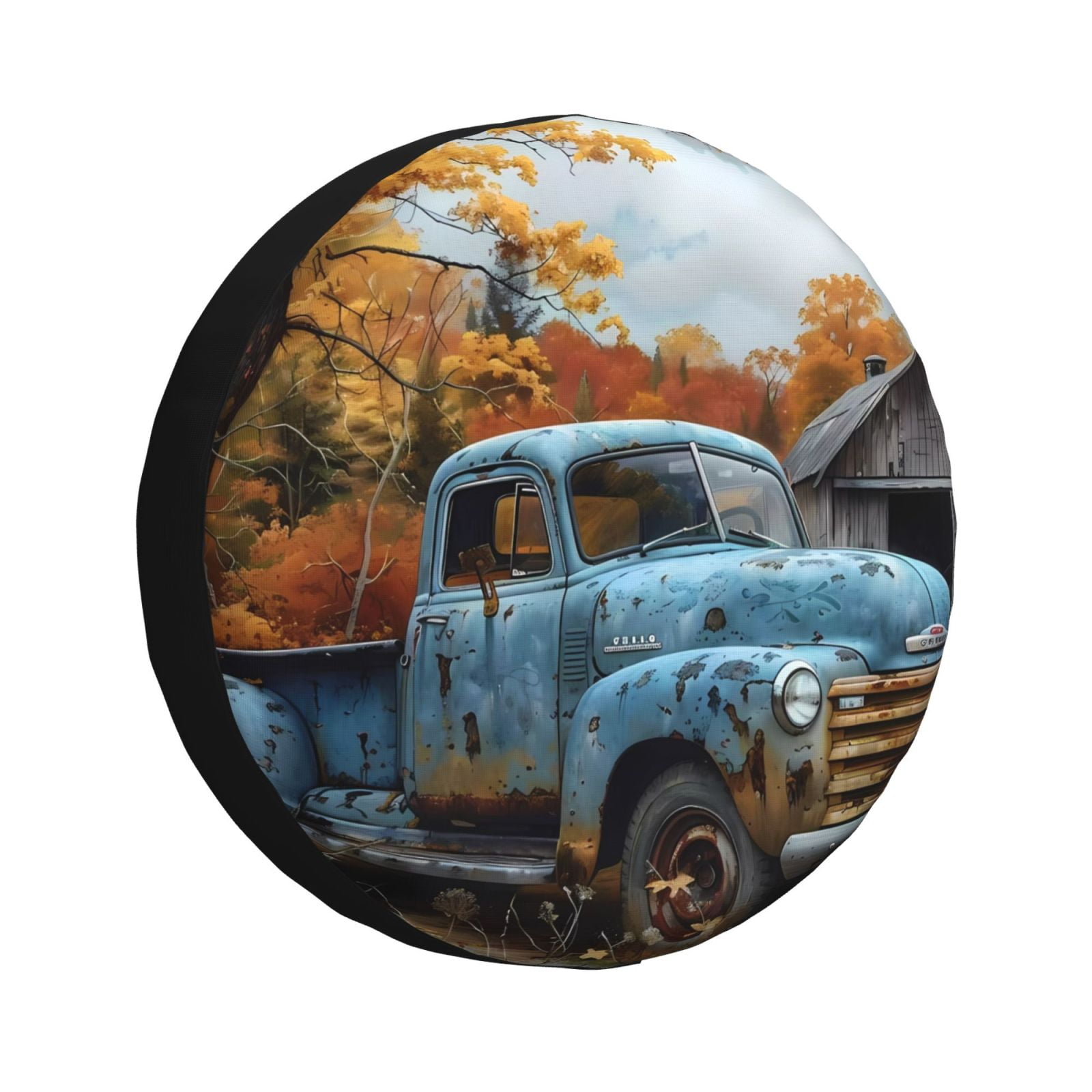 Rateoe Rustic Vintage Truck Autumn Pattern Tire Cover Wheel Protectors ...