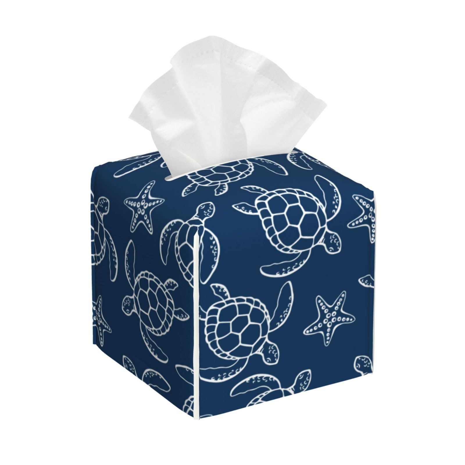 Rateoe Sea Turtle Pattern Tissue Box Cover, Modern Square Decorative ...