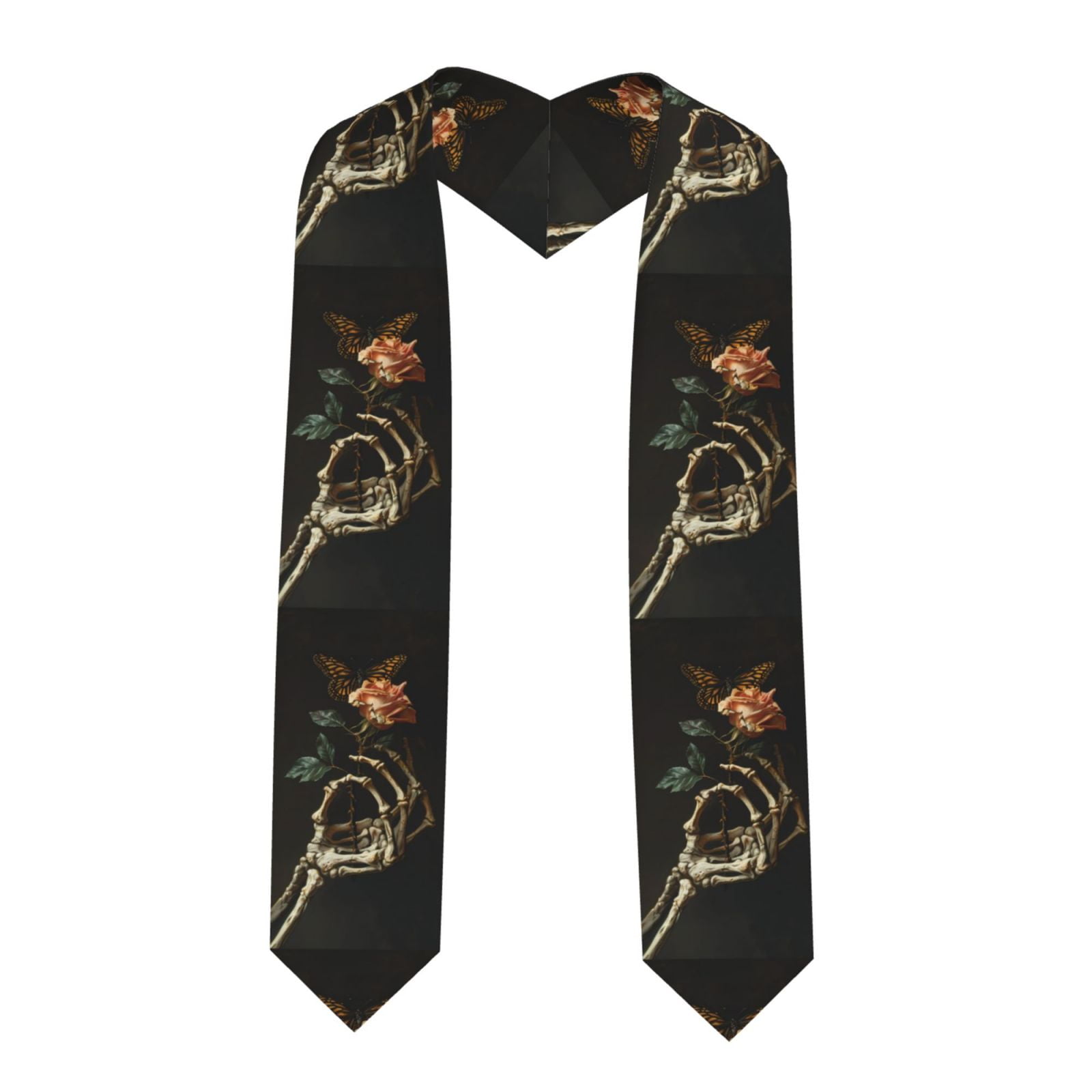 Rateoe Skeleton Hand Rose Butterfly Pattern Graduation Shawl Stole ...
