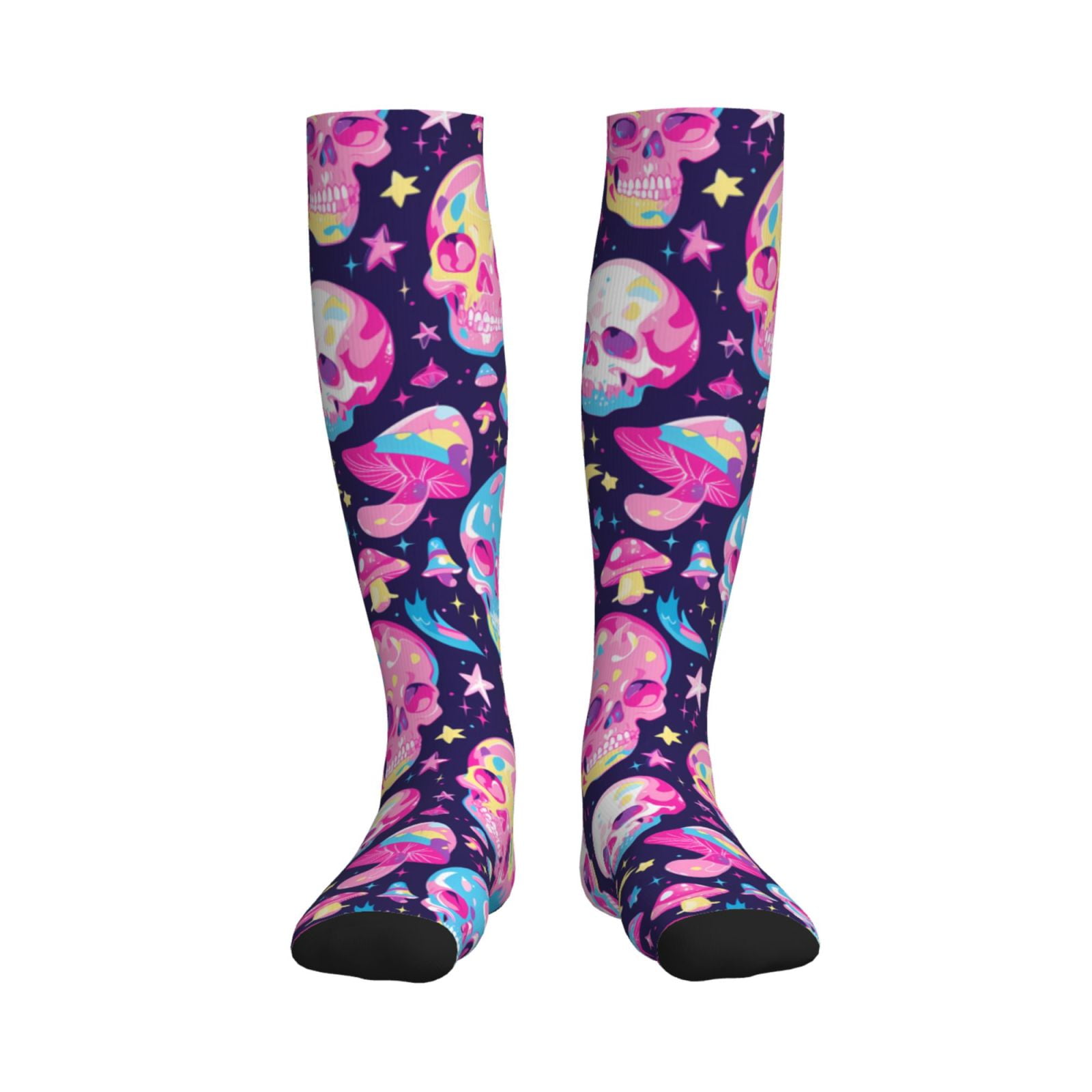 Rateoe Skull mushroom colorful cute Compression Socks for Women and Men ...
