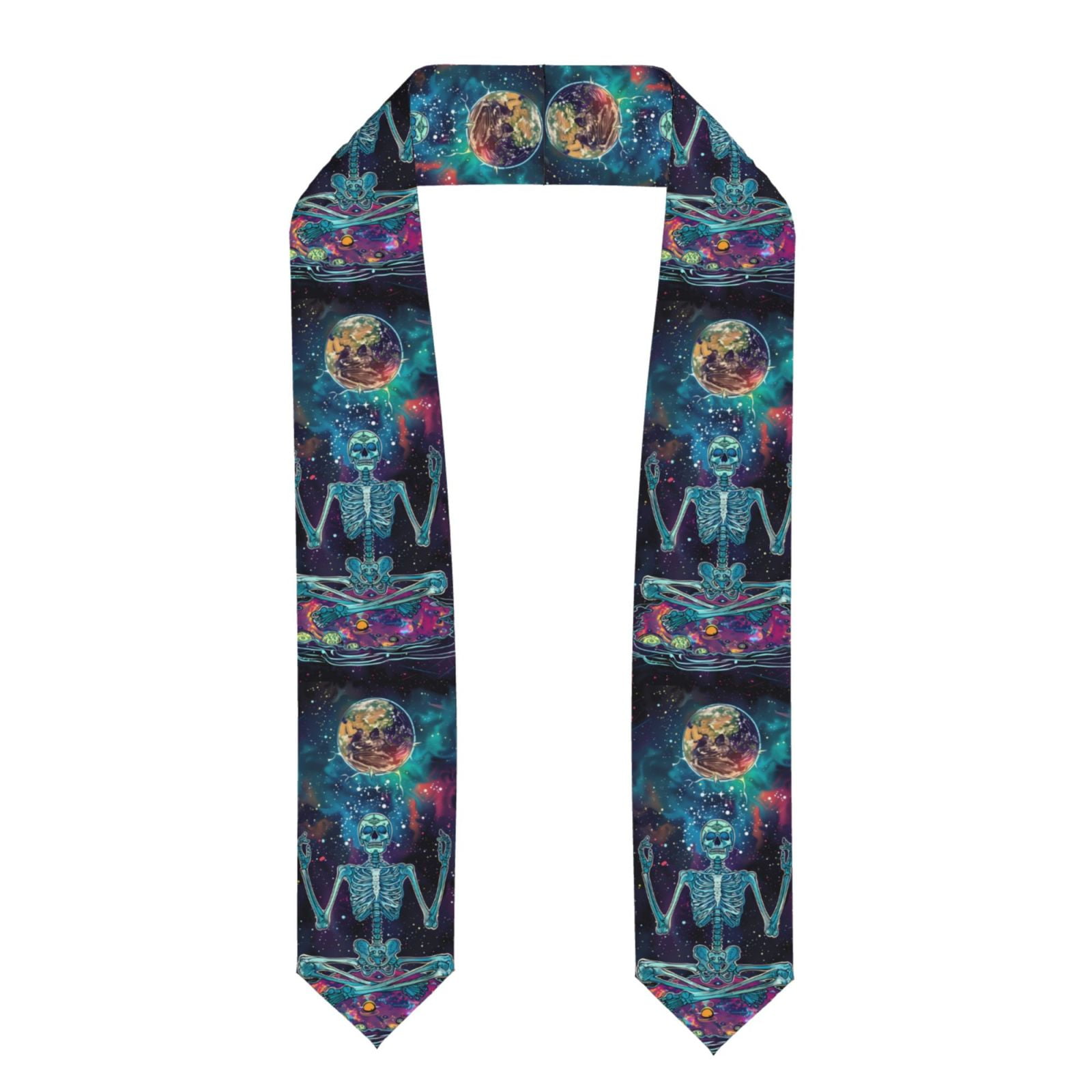 Rateoe Space Skeleton Meditation Pattern Graduation Shawl Stole ...