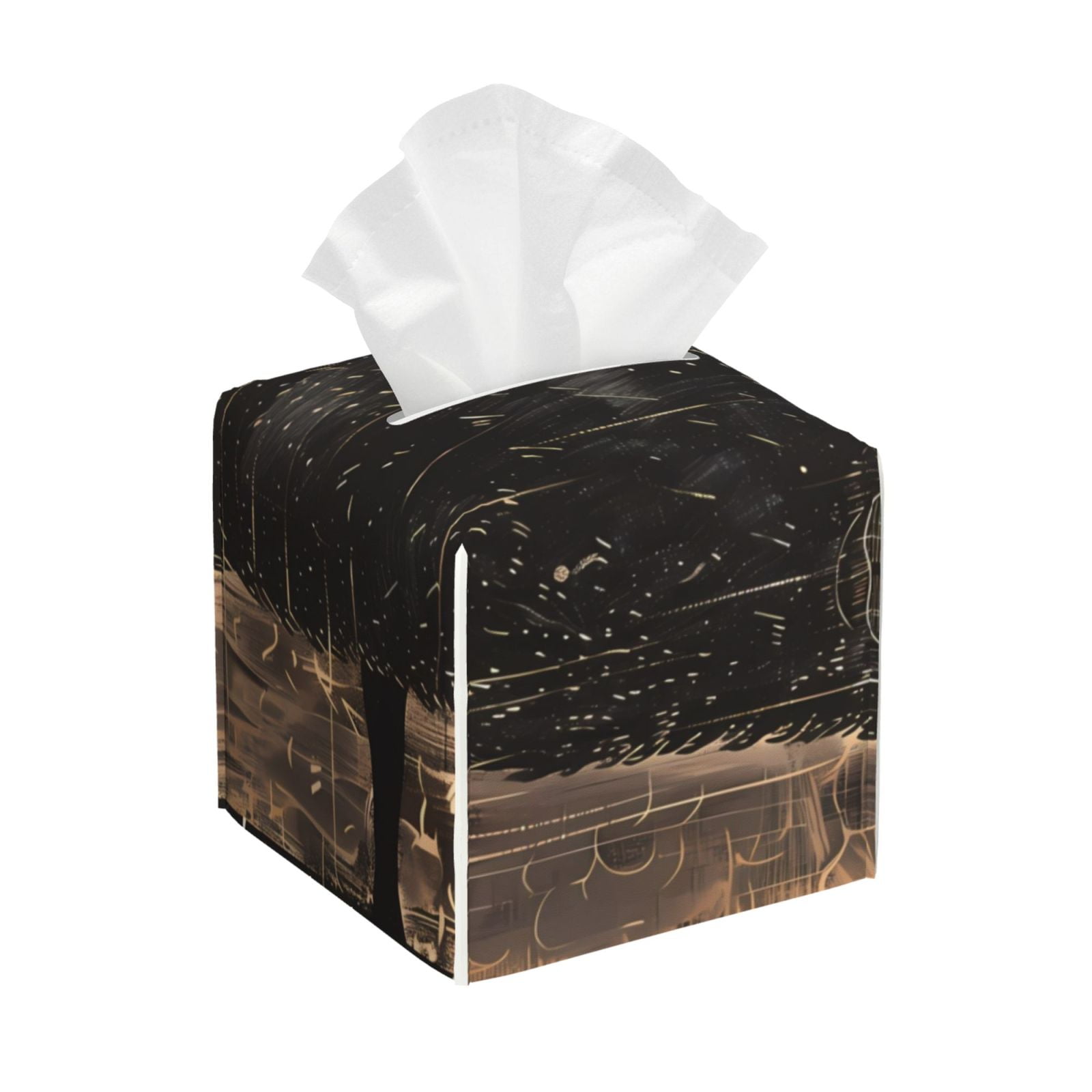 Rateoe Starry Night Black Sheep Pattern Tissue Box Cover, Modern Square ...