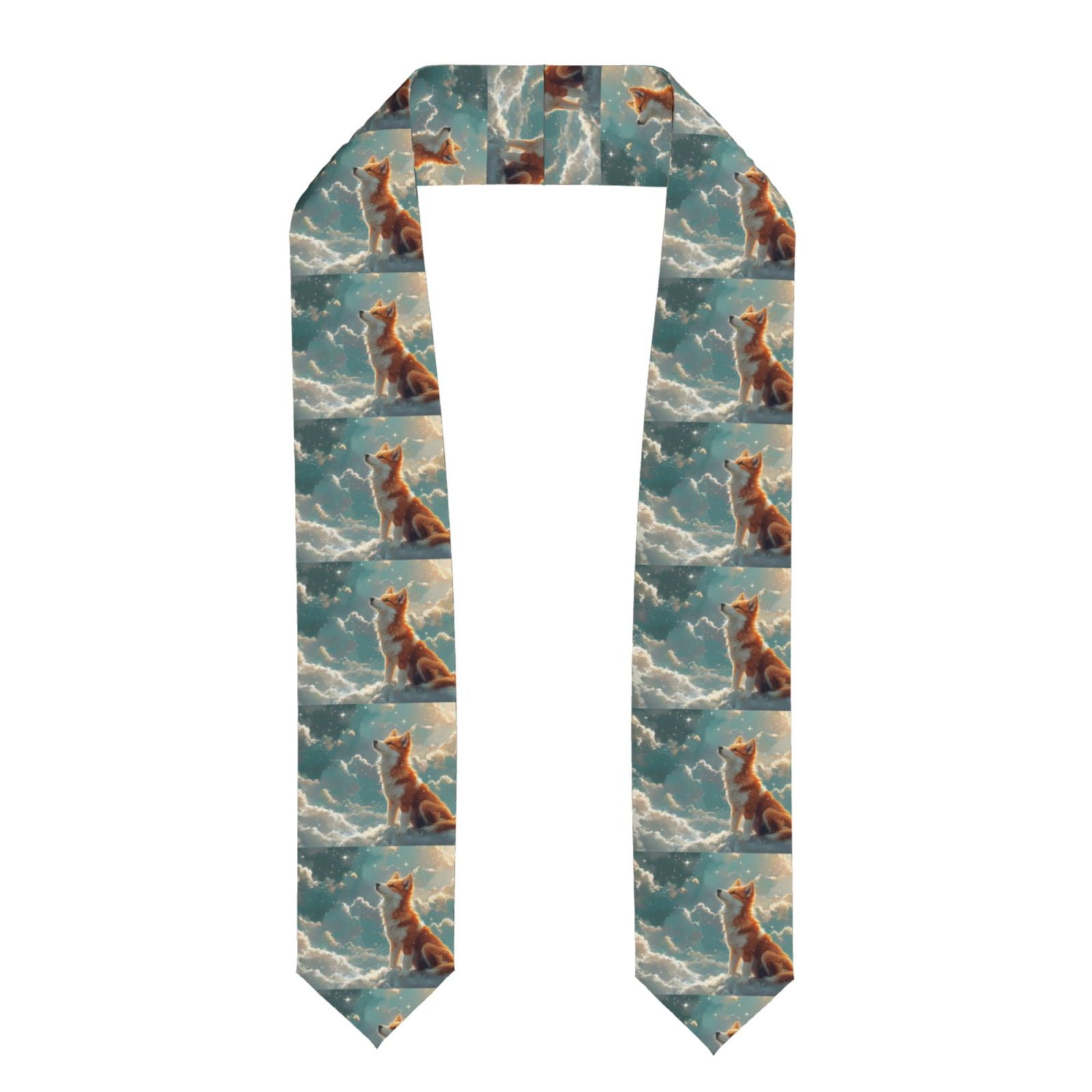 Rateoe Starry Sky Cloud Fox Pattern Graduation Shawl Stole – Elegant ...
