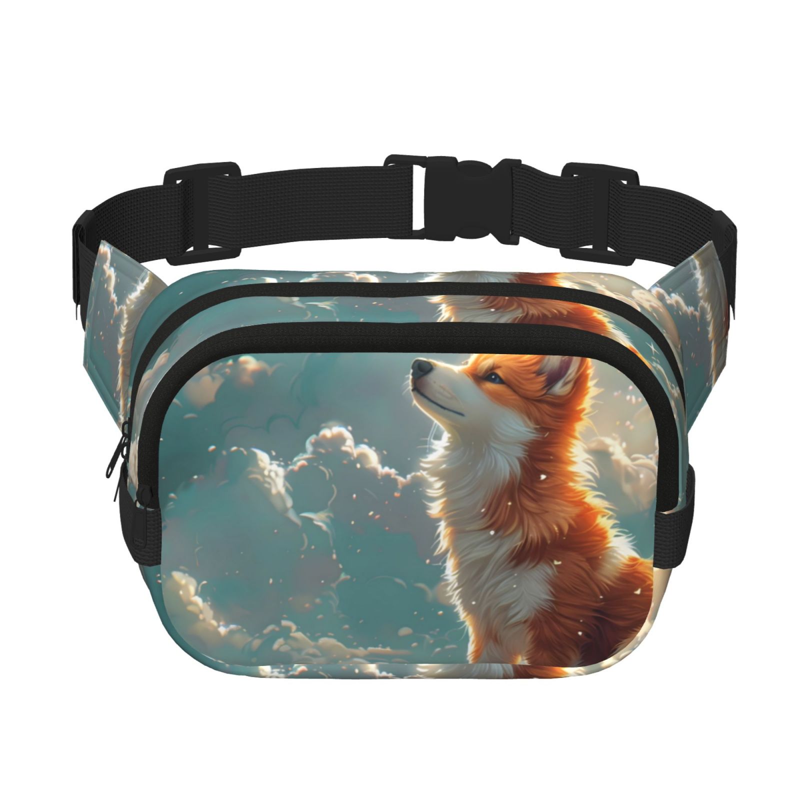 Rateoe Starry Sky Cloud Fox Print Fanny Pack Belt Bag for Women and Men ...