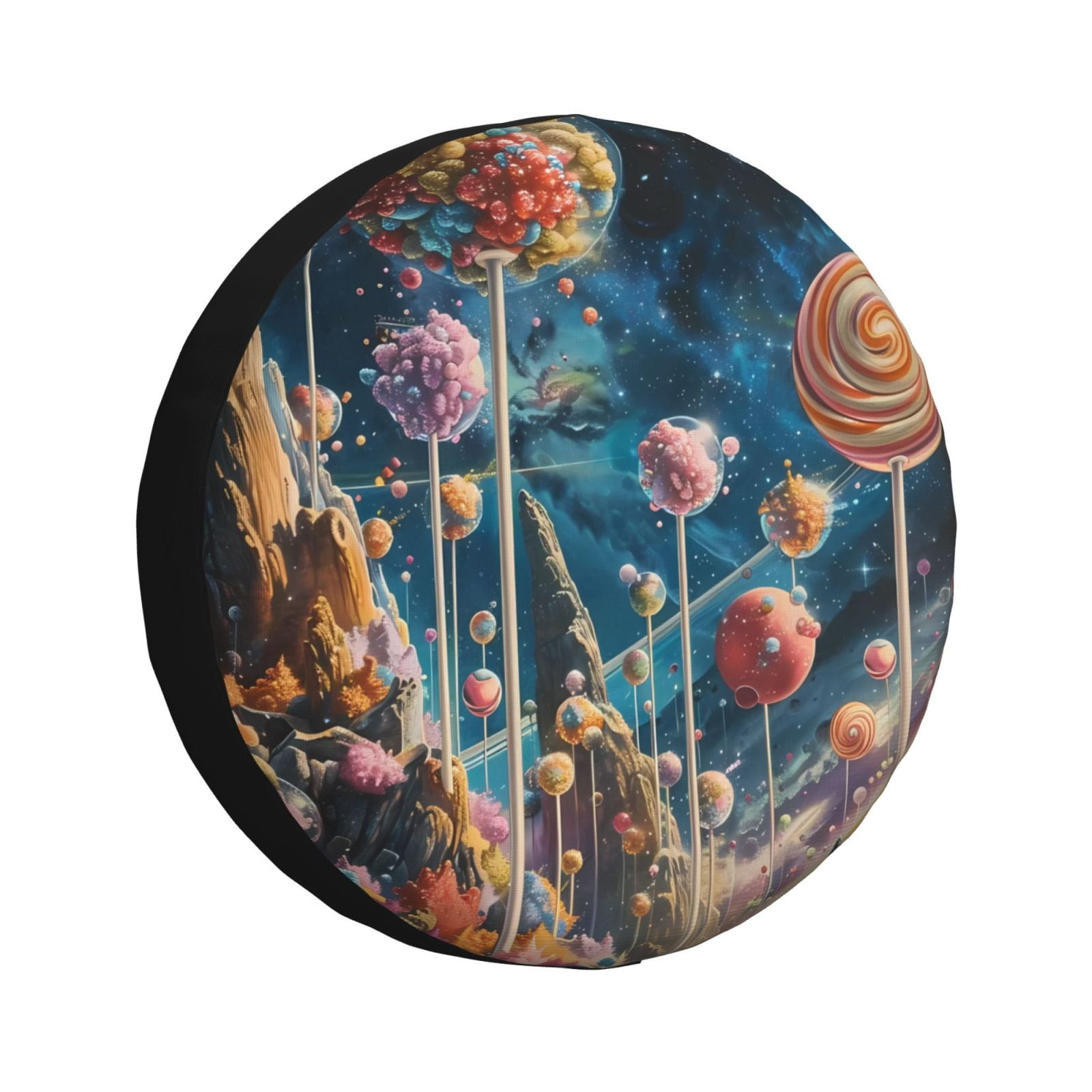 Rateoe Starry Sky Planet Lollipop Pattern Tire Cover Wheel Protectors ...