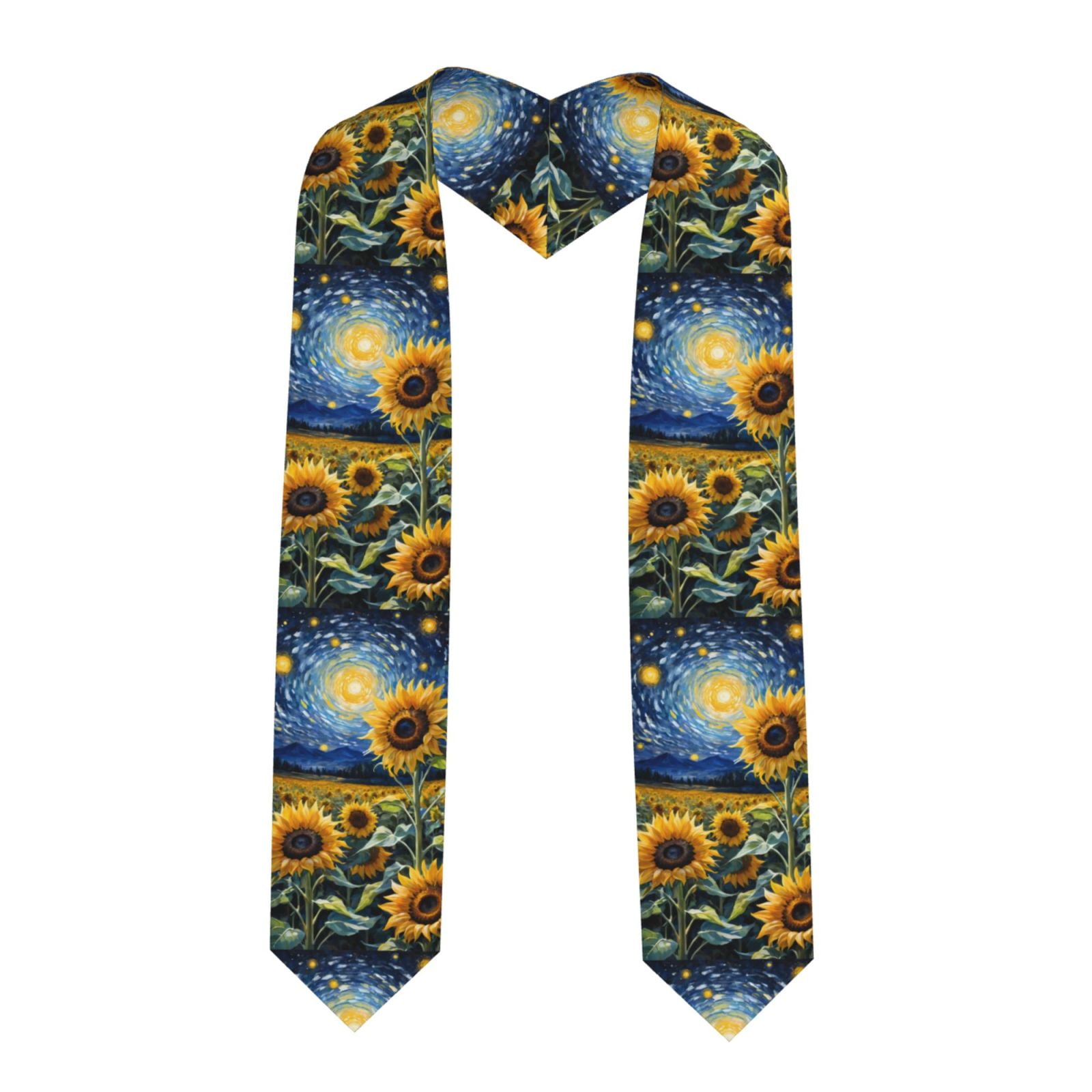 Rateoe Starry Sky Sunflower Pattern Graduation Shawl Stole – Elegant ...