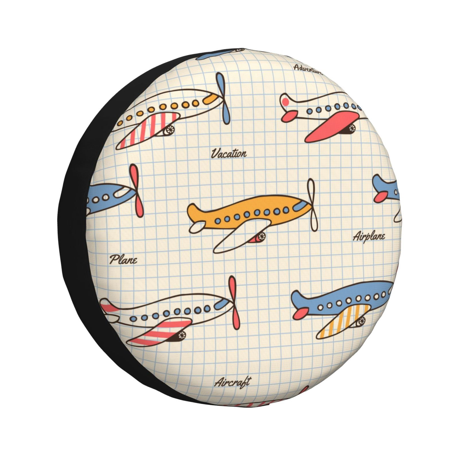 Rateoe Striped Vintage Planes Pattern Tire Cover Wheel Protectors ...