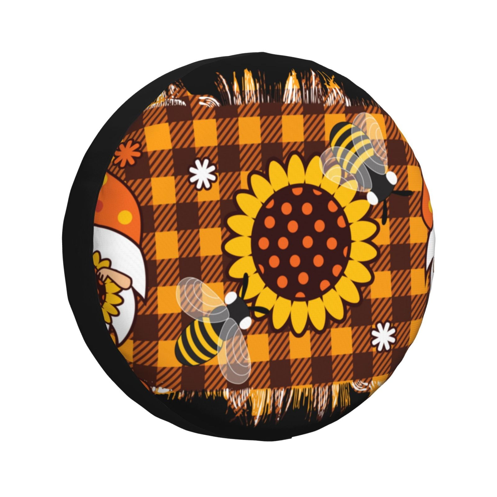 Rateoe Sunflower Gnomes and Bees Pattern Tire Cover Wheel Protectors ...