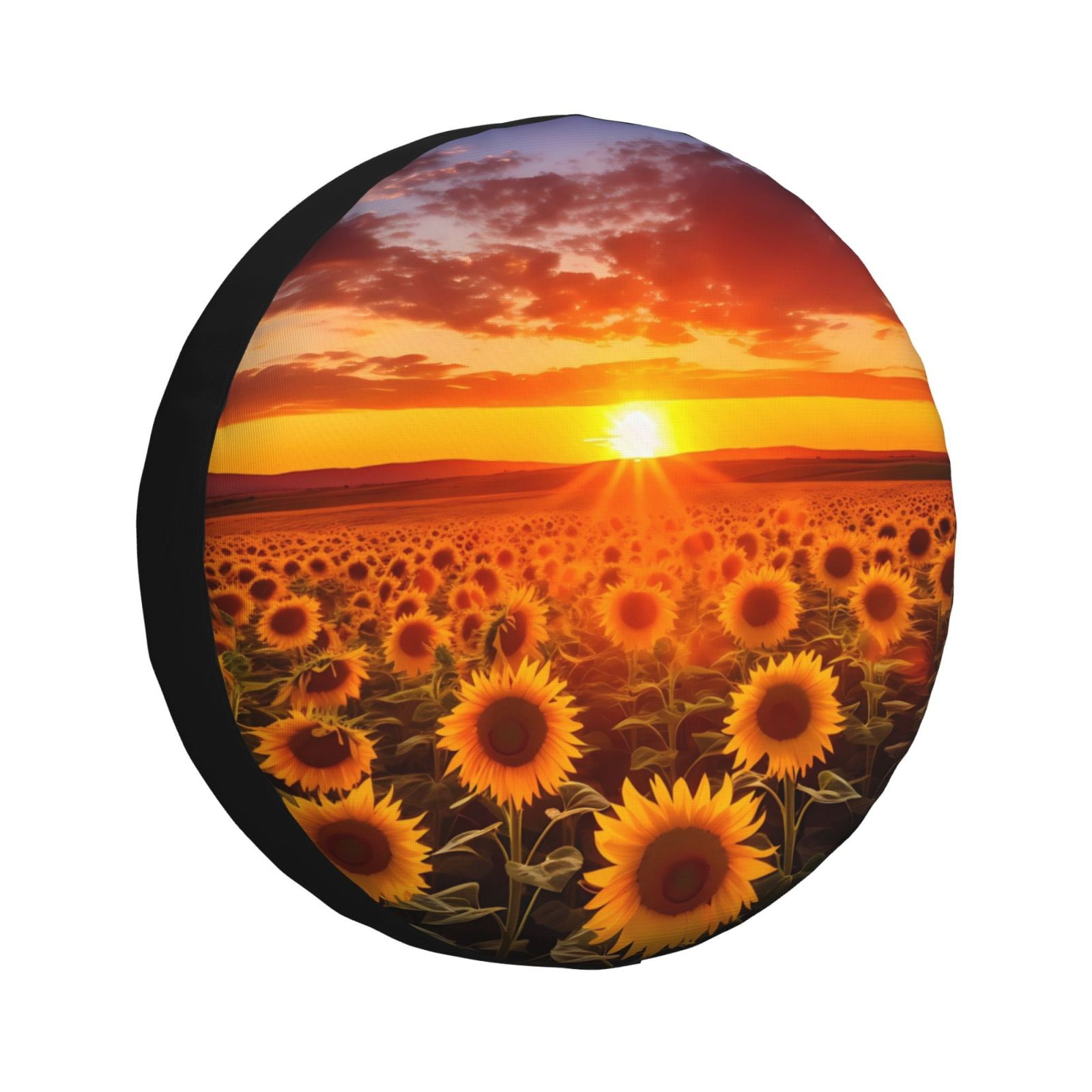 Rateoe Sunset Golden Sunflower Field Pattern Tire Cover Wheel ...