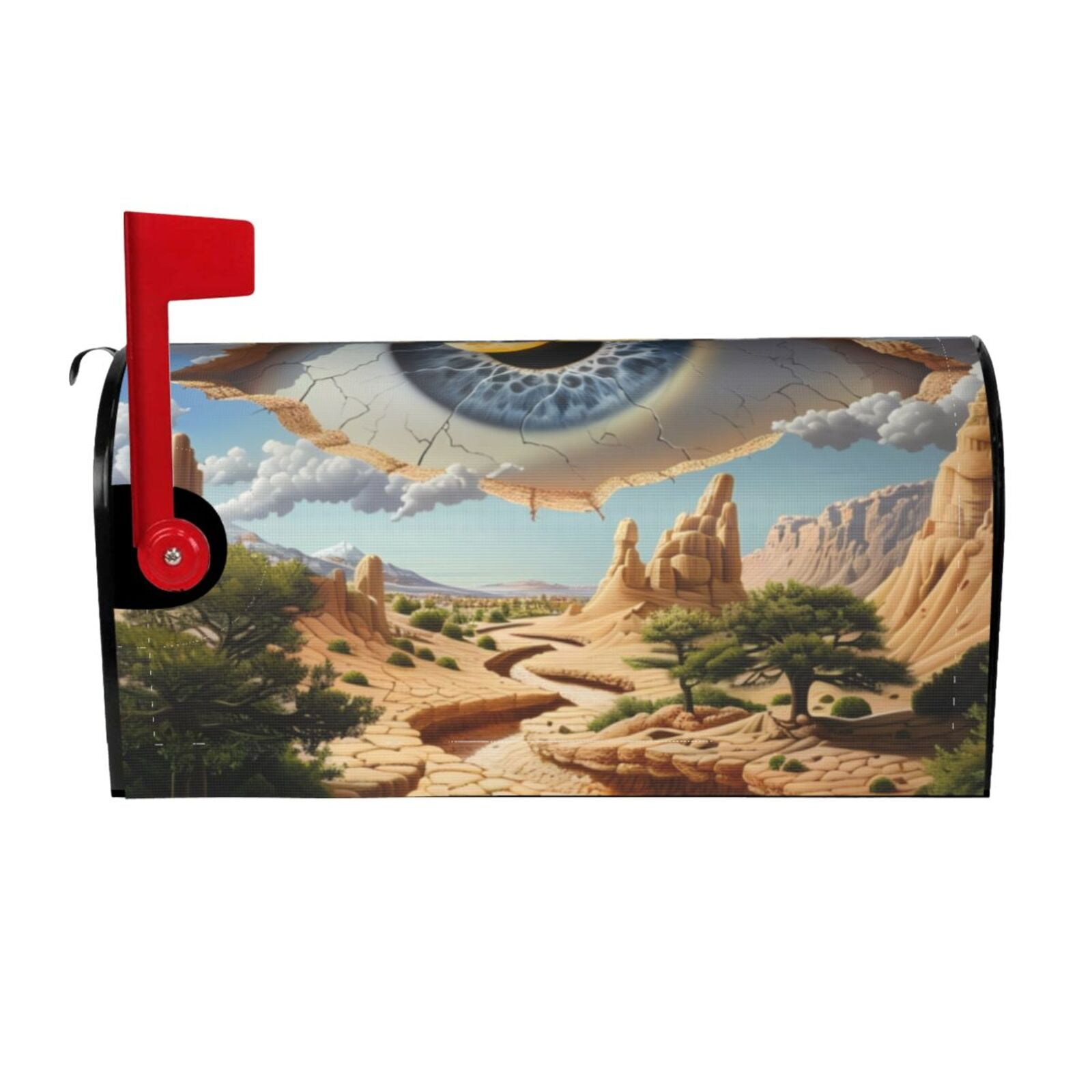 Rateoe Surreal Desert Eye Landscape Printed Mailbox Covers - Easy to ...
