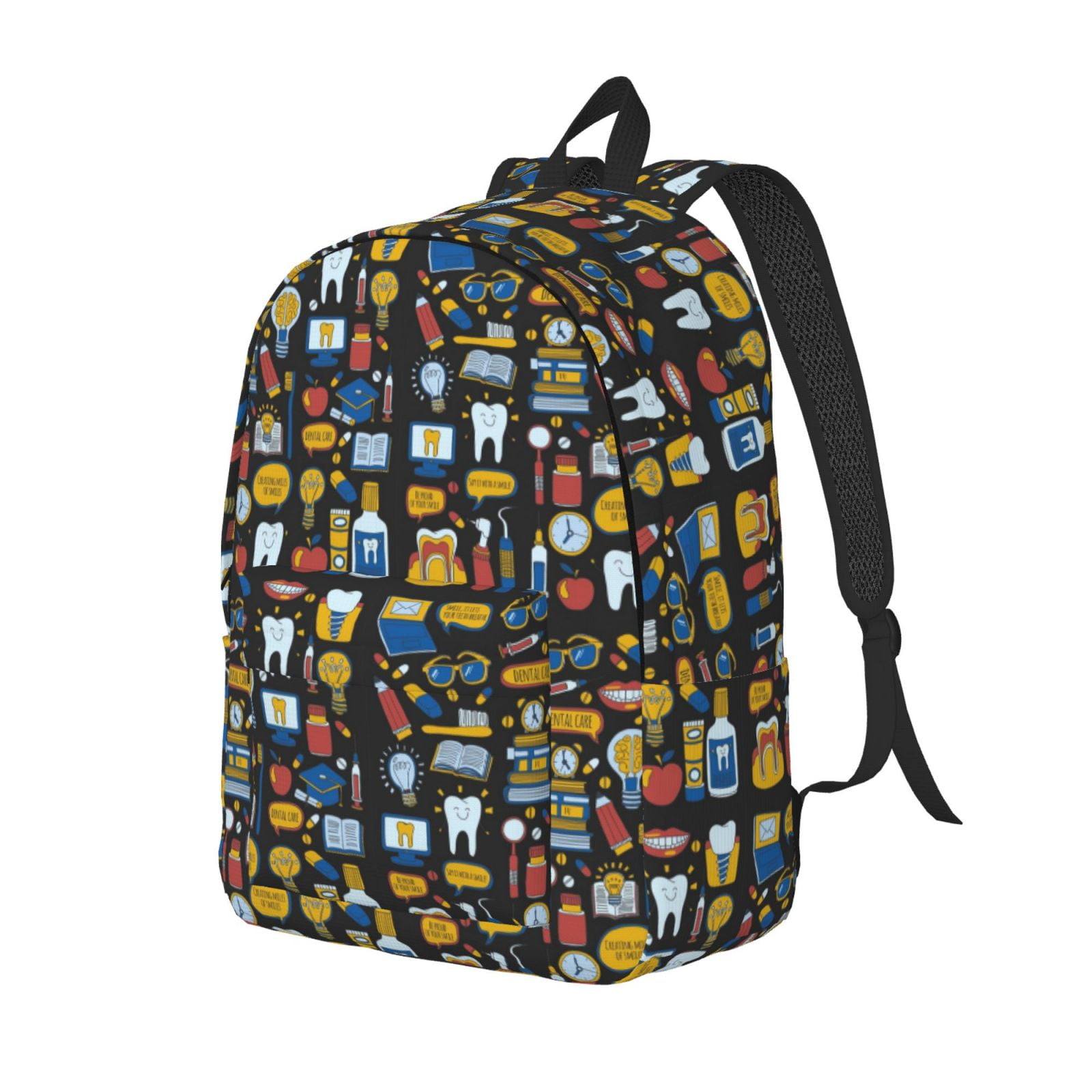 Rateoe Teeth Pattern Durable Canvas Backpack for Men & Women – Stylish ...
