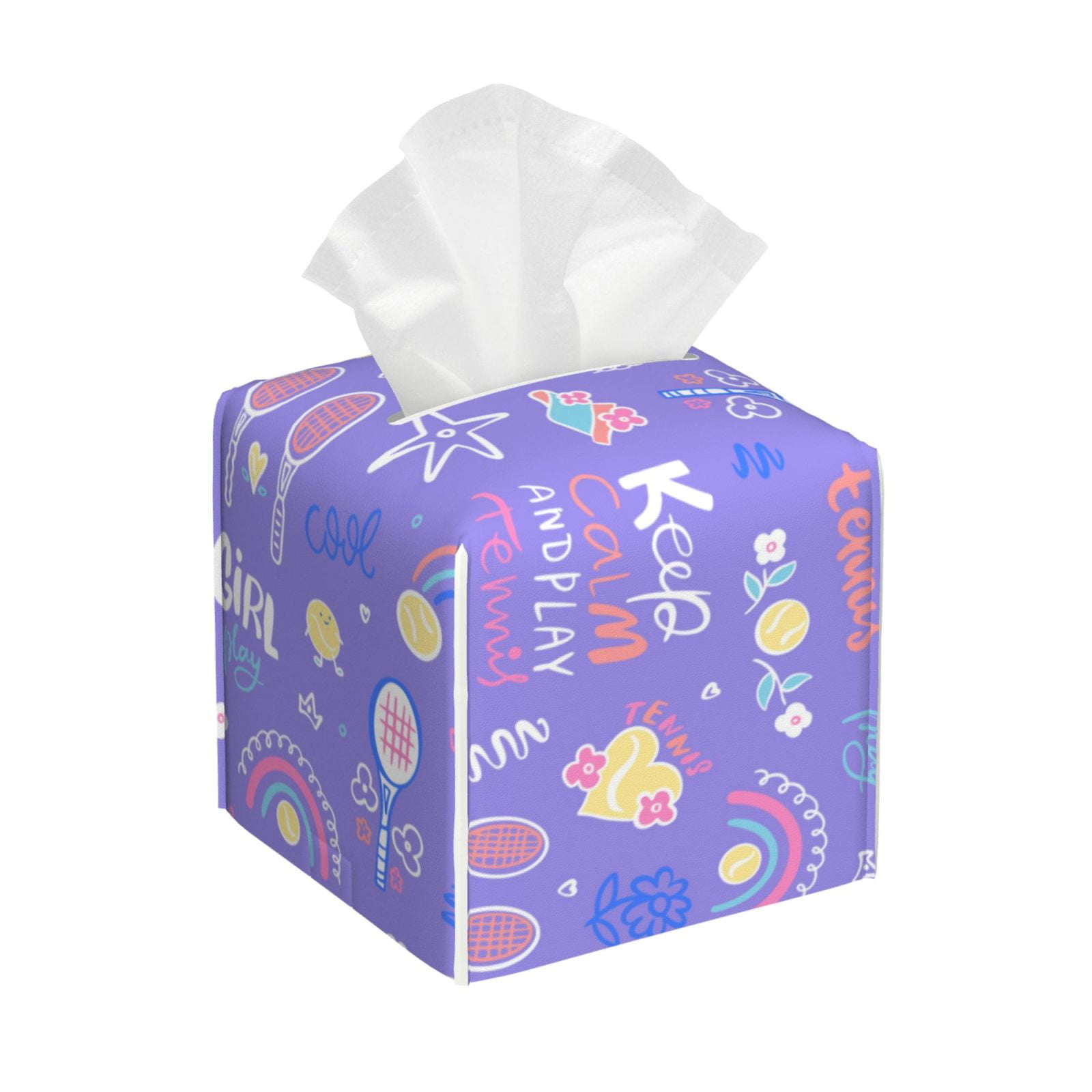 Rateoe Tennis 1 Pattern Tissue Box Cover, Modern Square Decorative ...