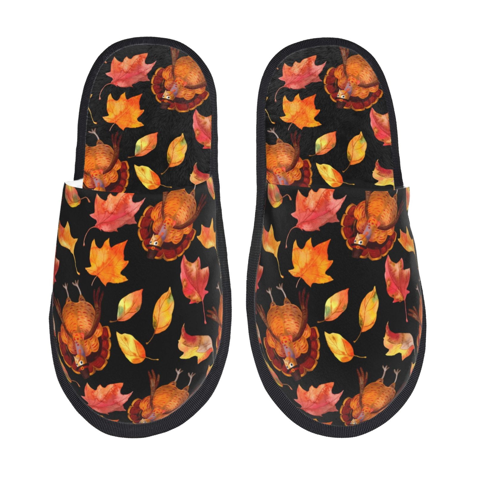 Rateoe Thanksgiving Turkey 1 Pattern Fuzzy Slippers Fuzzy Soft House ...