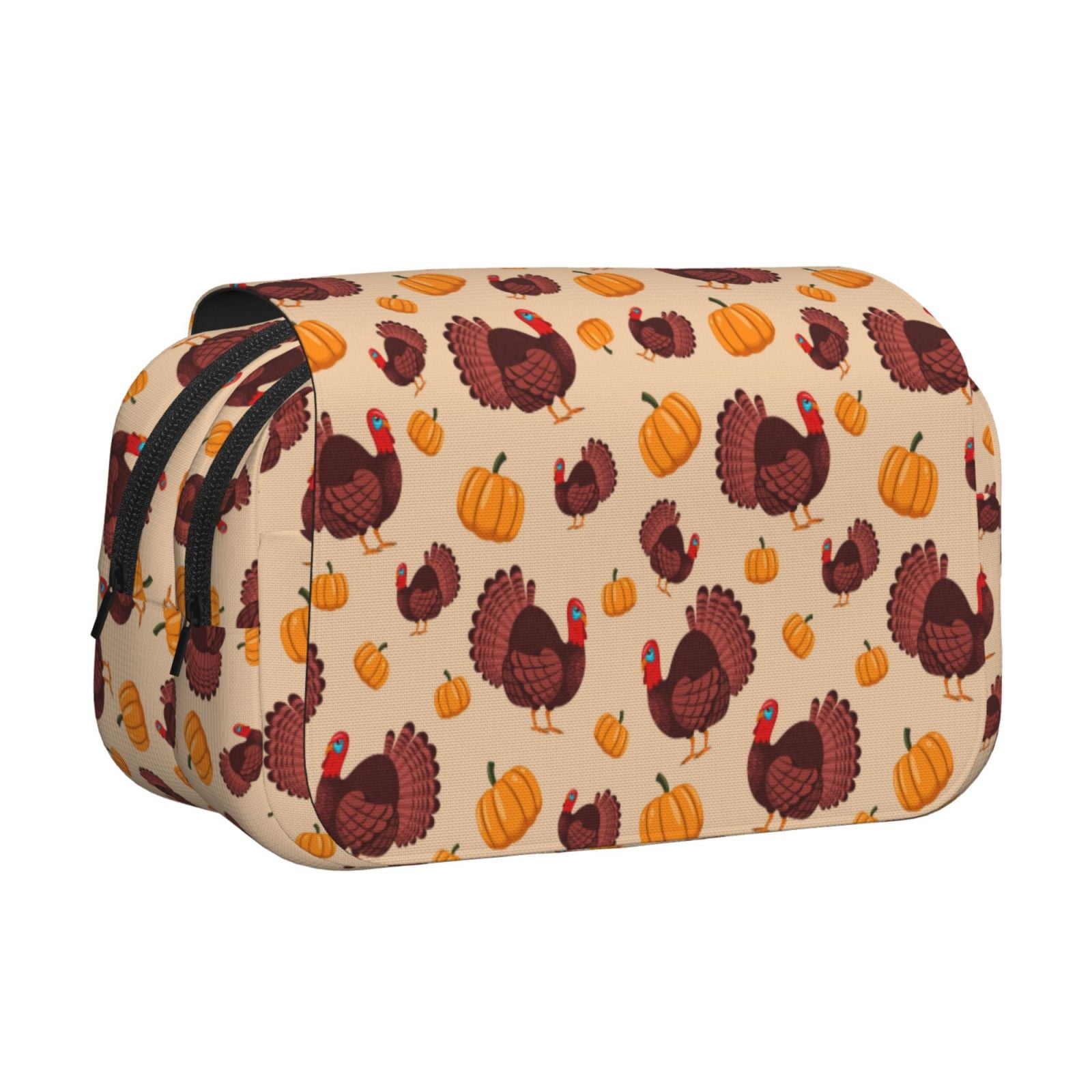 Rateoe Thanksgiving Turkey and Pumpkin Pattern Double Clamshell Pen ...