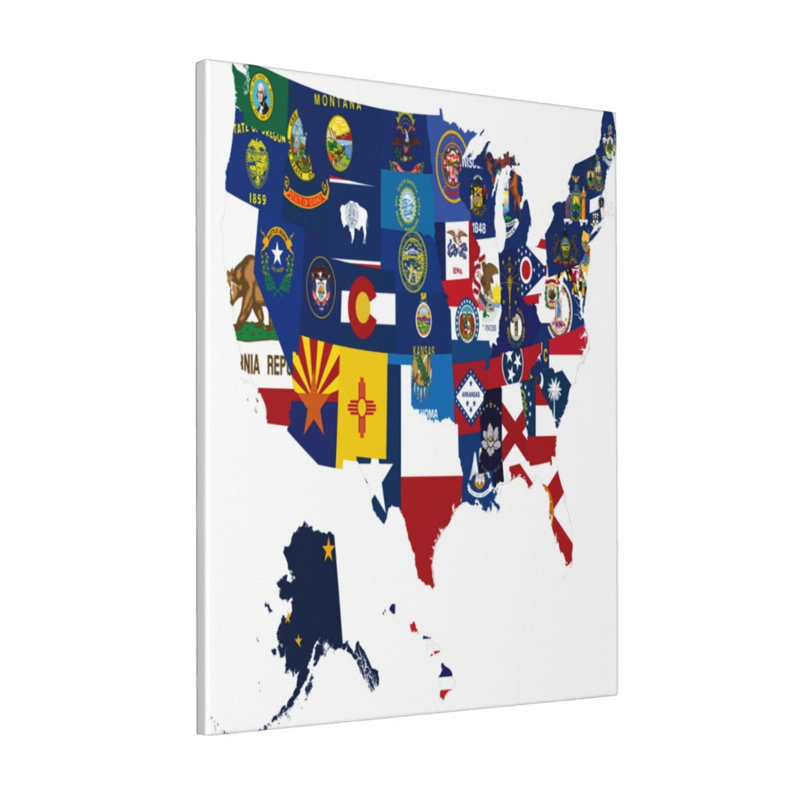 Rateoe The Map Of United States Pattern Decorative Picture – Unique ...