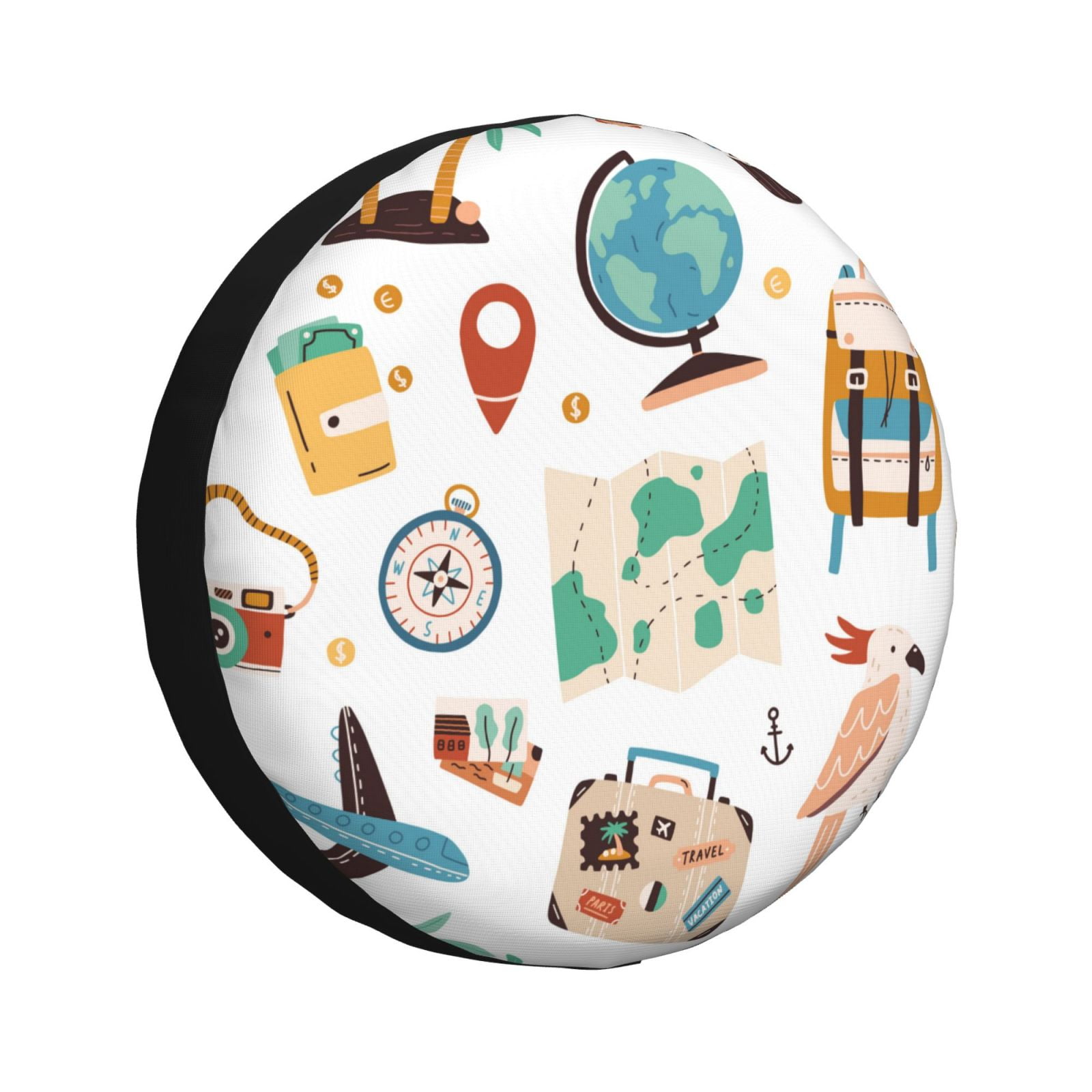 Rateoe Travel1 Pattern Tire Cover Wheel Protectors Weatherproof Wheel ...