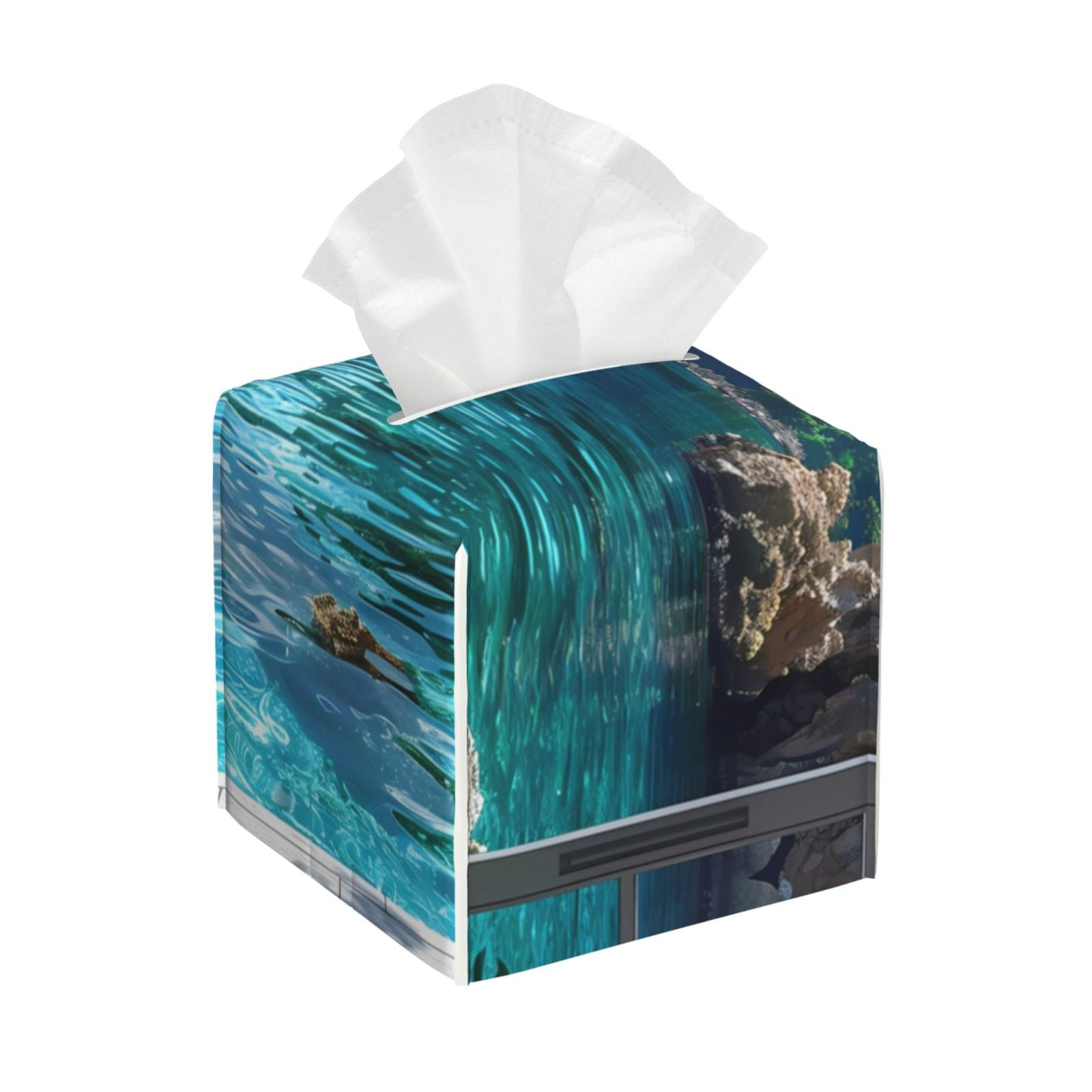 Rateoe Tropical Paradise Window View Pattern Tissue Box Cover, Modern ...