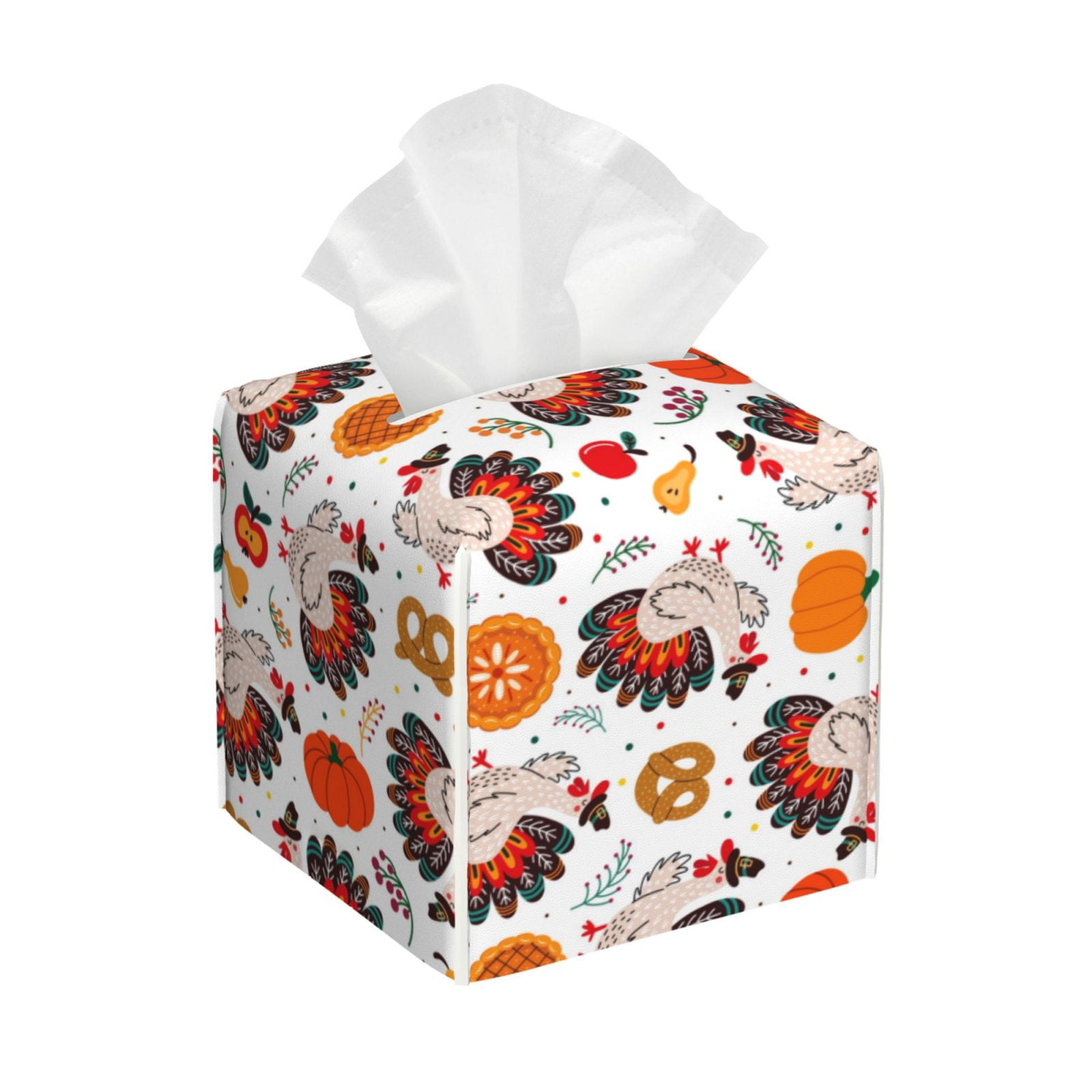 Rateoe Turkey And Thanksgiving2 Pattern Tissue Box Cover, Modern Square ...