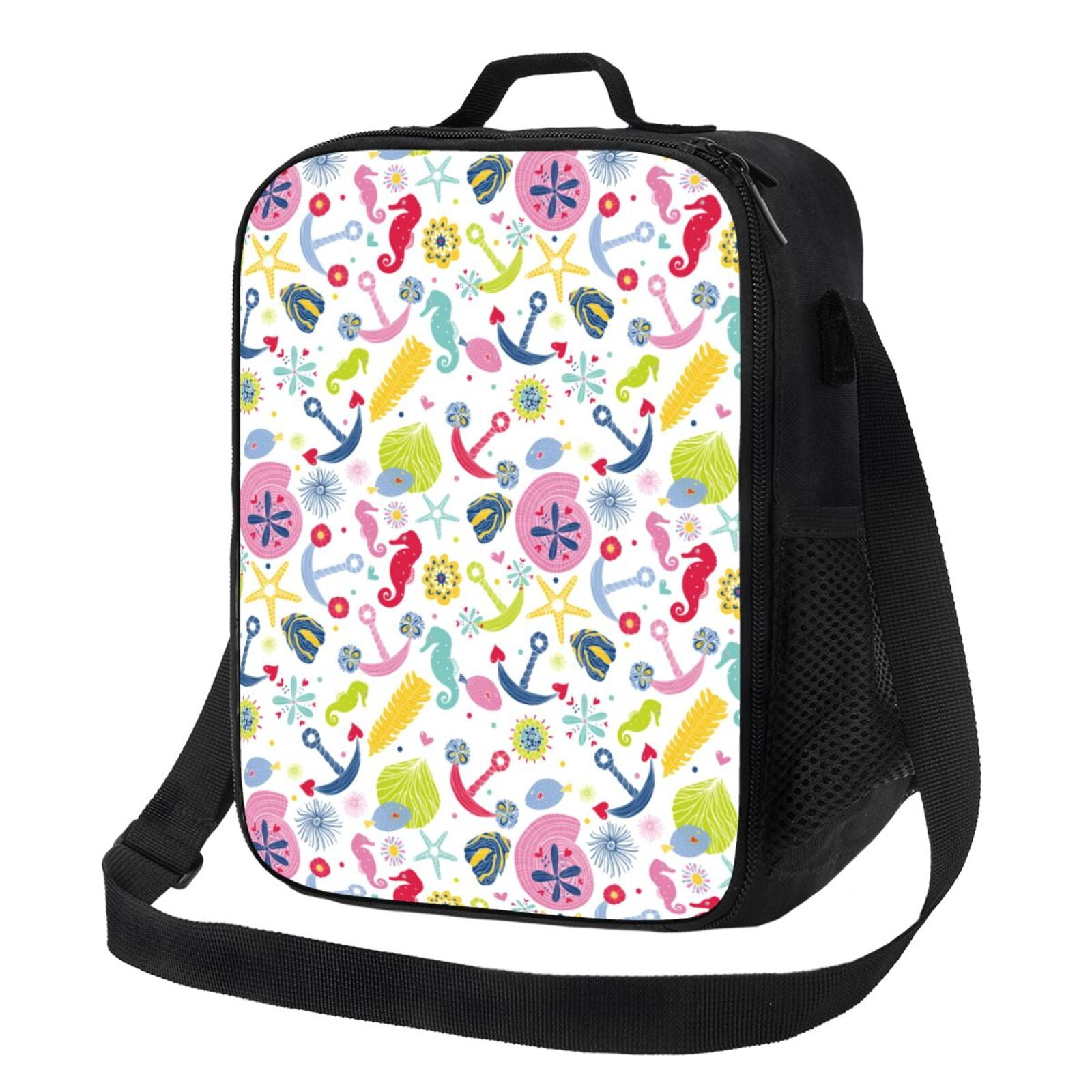 Rateoe Undersea Seahorse Lunch Bag Reusable Lunch Box with Shoulder ...