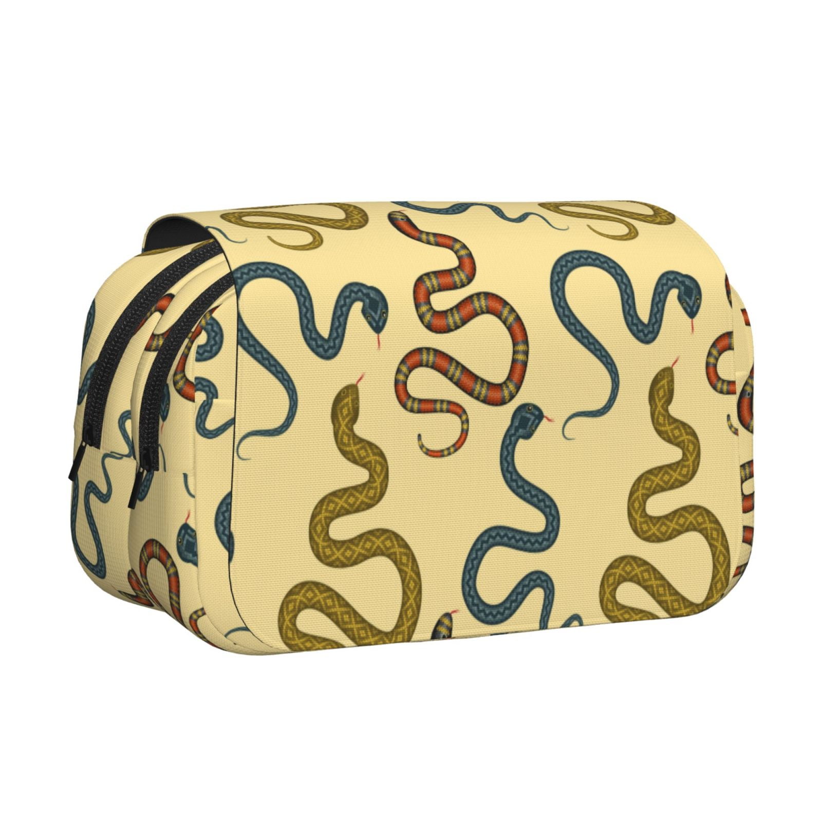 Rateoe Various Snake Pattern Double Clamshell Pen Case, Storage ...