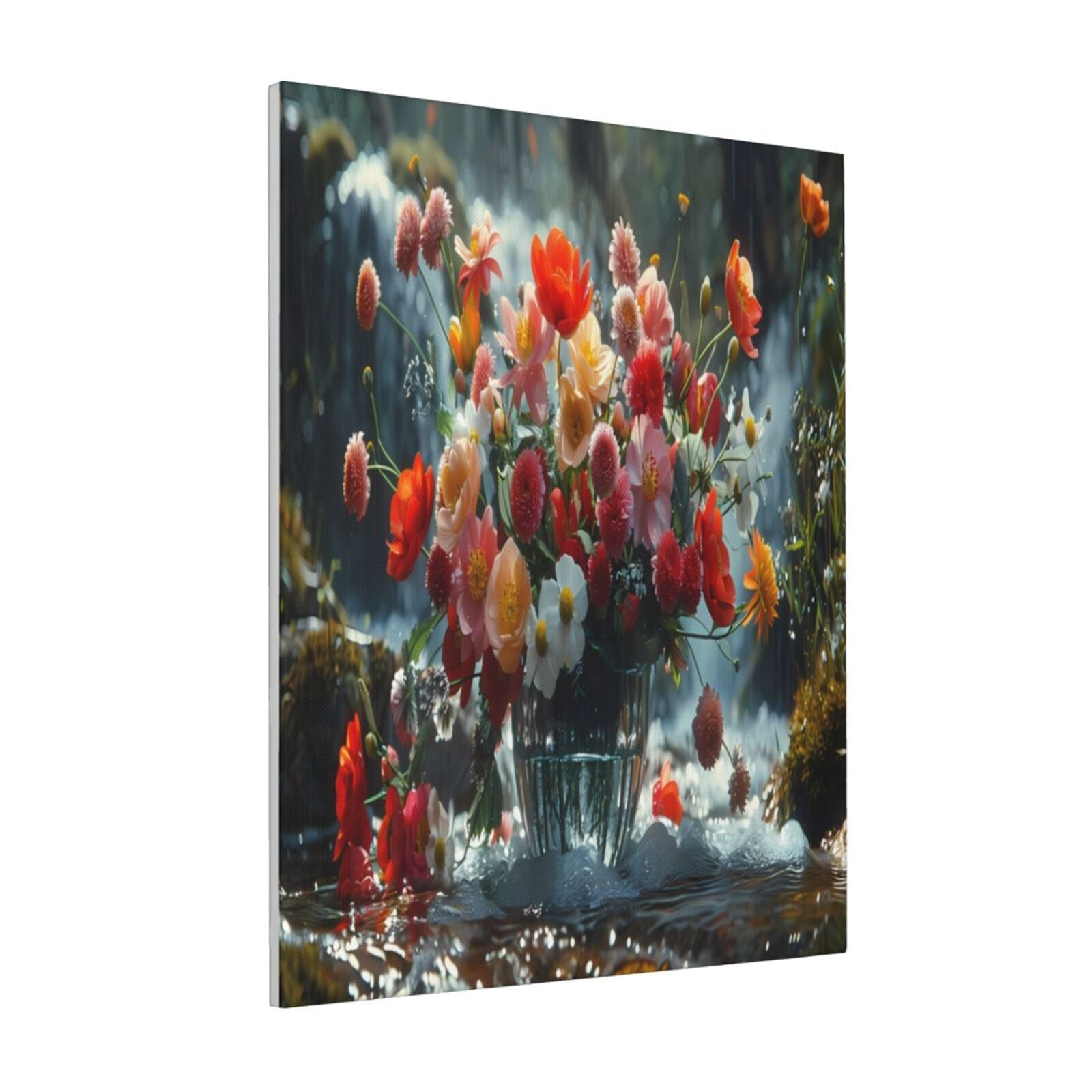 Rateoe Vibrant Bouquet Waterfall Pattern Decorative Picture – Unique ...