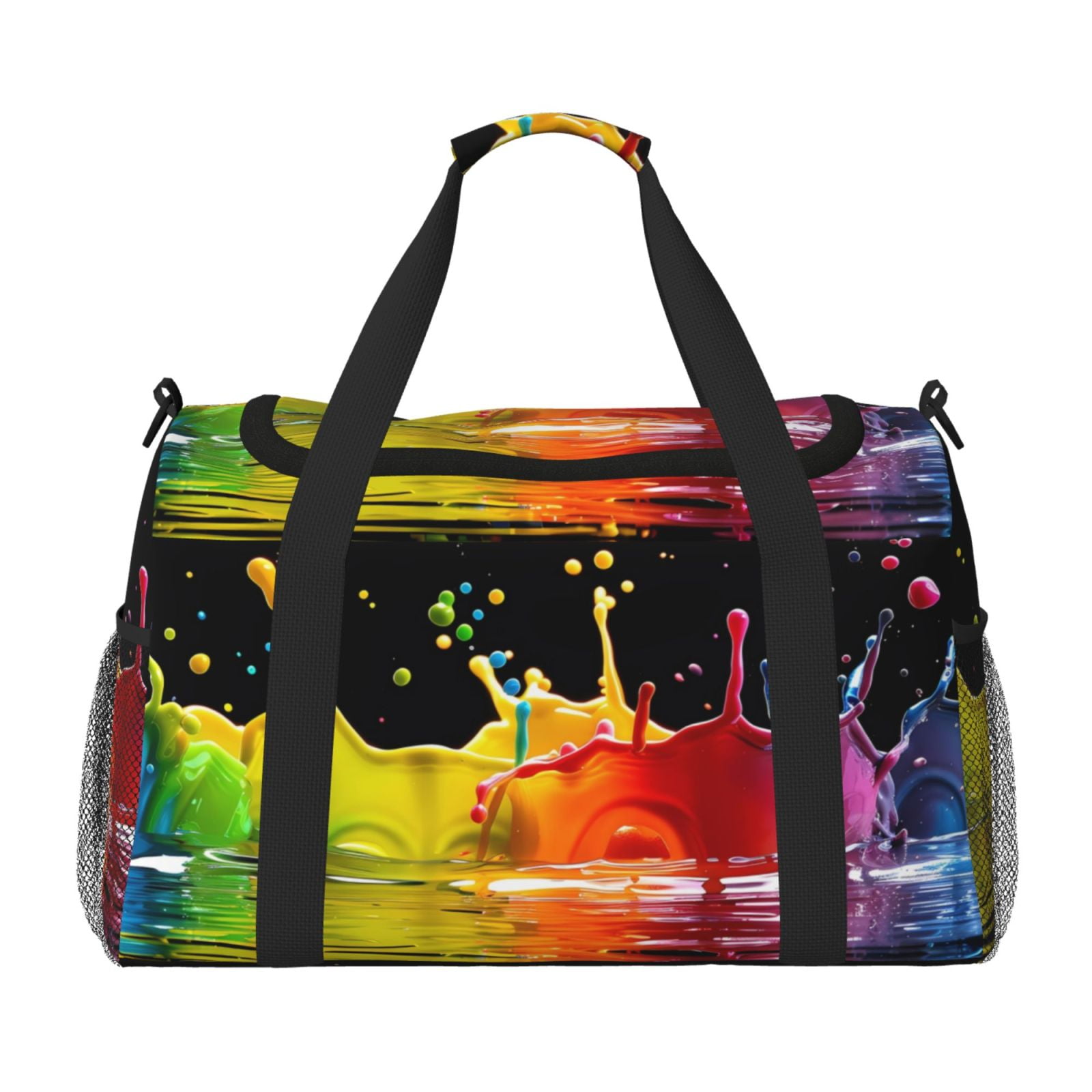 Rateoe Vibrant Color Splash Pattern Gym Bag for Women, Duffle Bag for ...