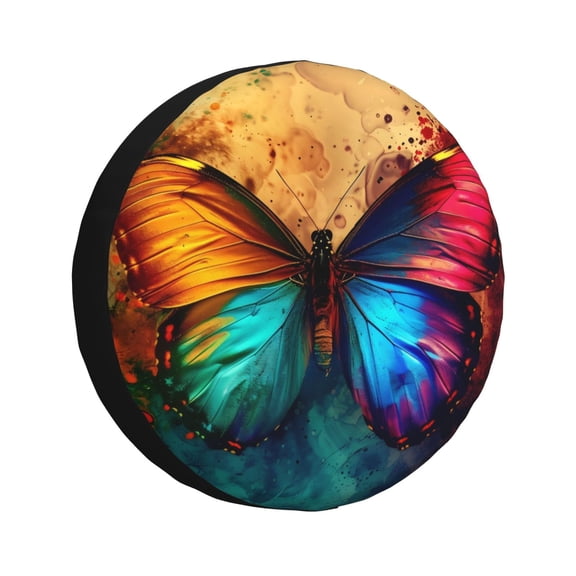 Wildflower Pink Yellow Watercolor Spare Tire Cover Vintage Floral Wheel ...