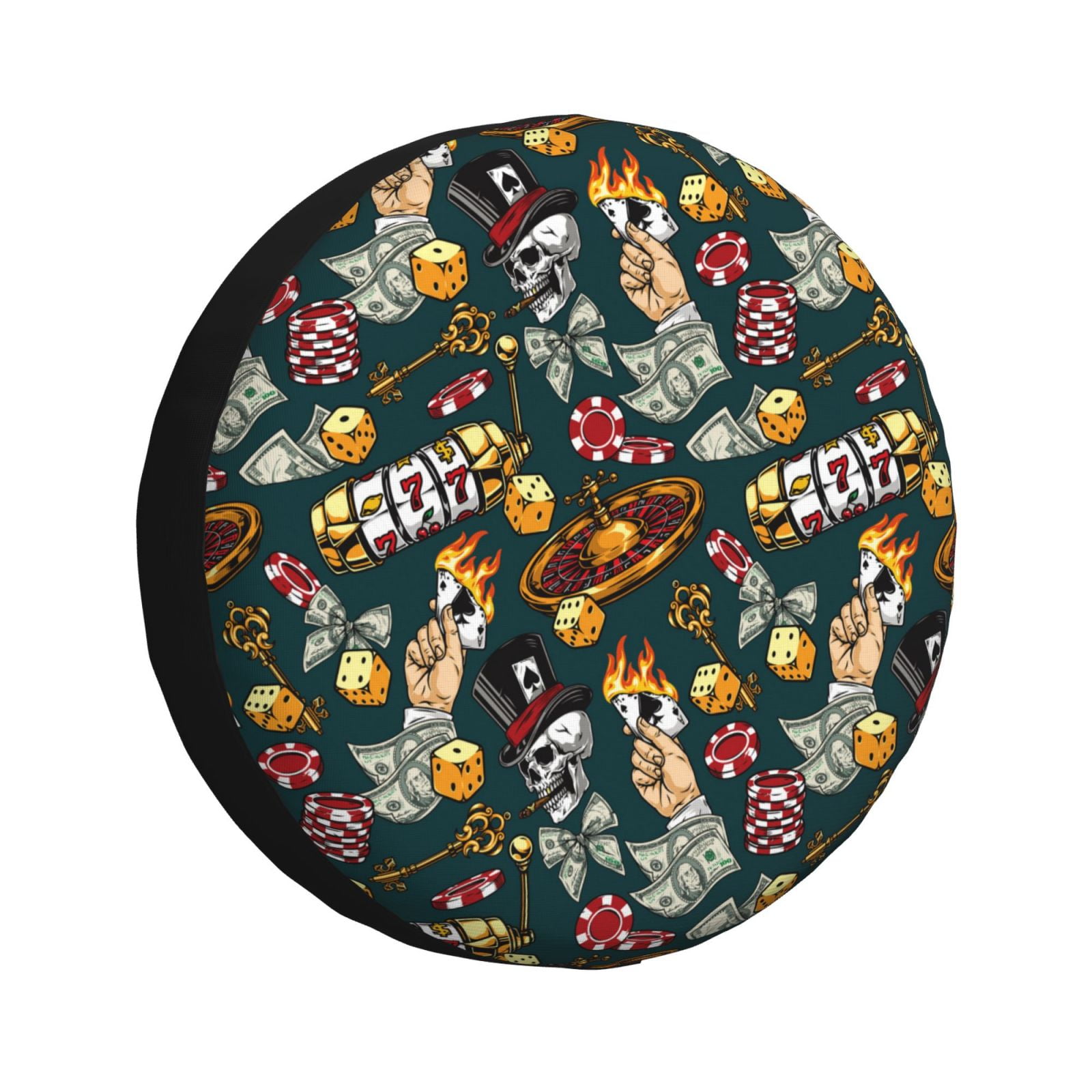 Rateoe Vintage Casino Chips Pattern Tire Cover Wheel Protectors ...