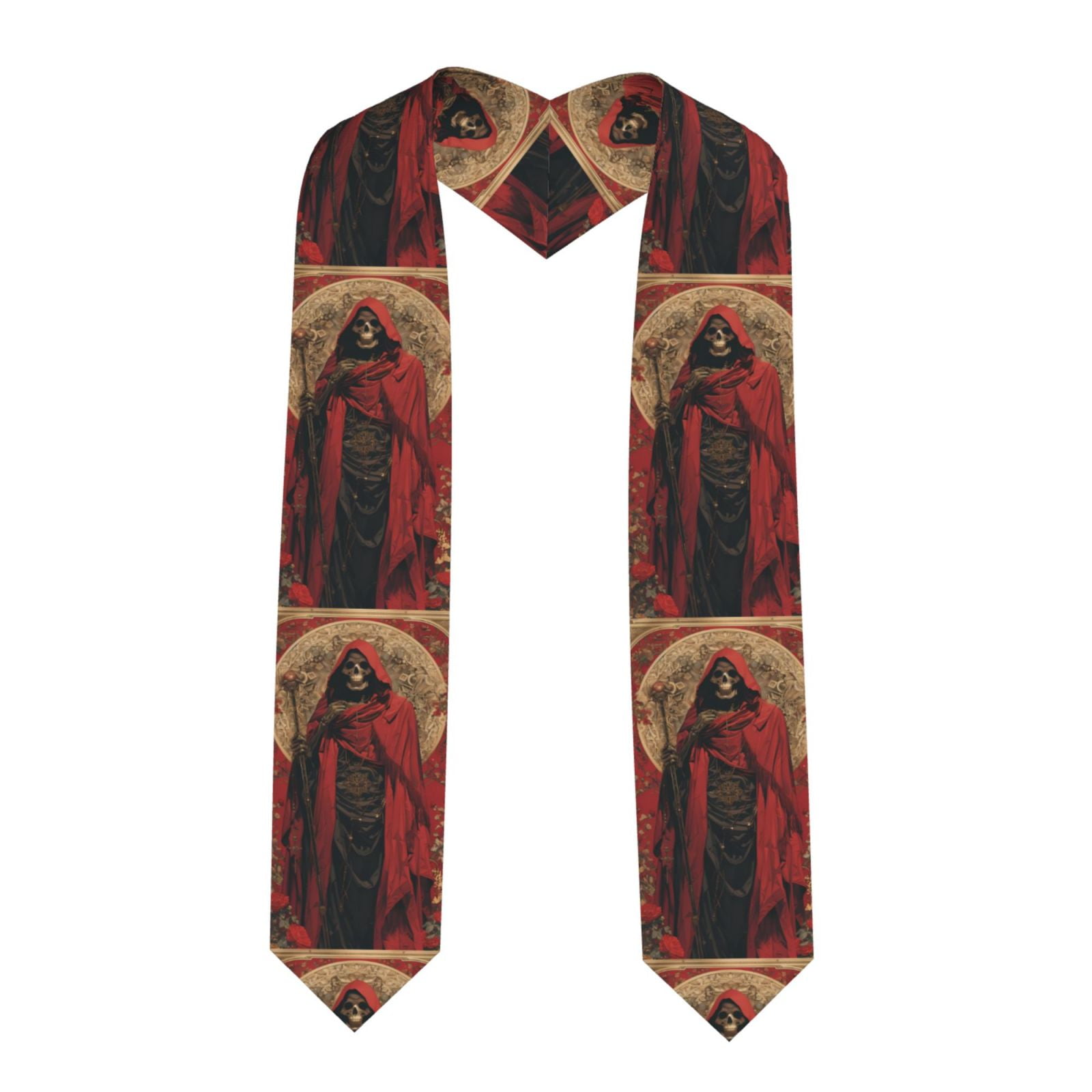 Rateoe Vintage Rose Scepter Skull Pattern Graduation Shawl Stole ...