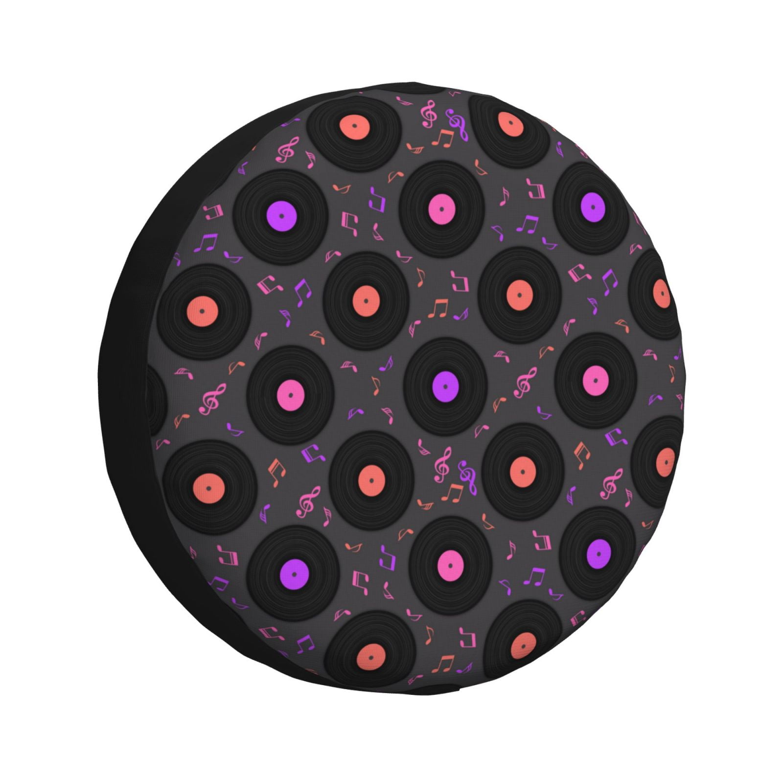 Rateoe Vinyl Records Musical Notes Pattern Tire Cover Wheel Protectors ...