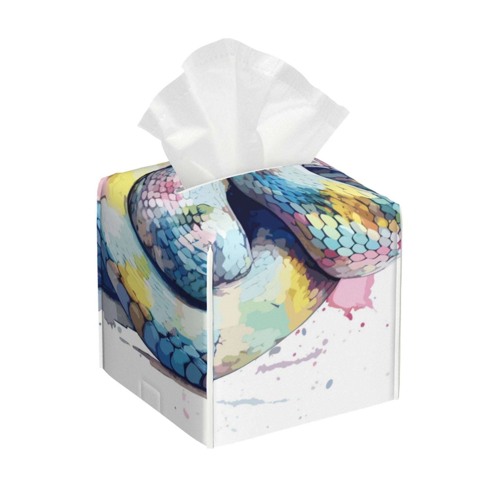 Rateoe Watercolor Snake Pattern Tissue Box Cover, Modern Square ...