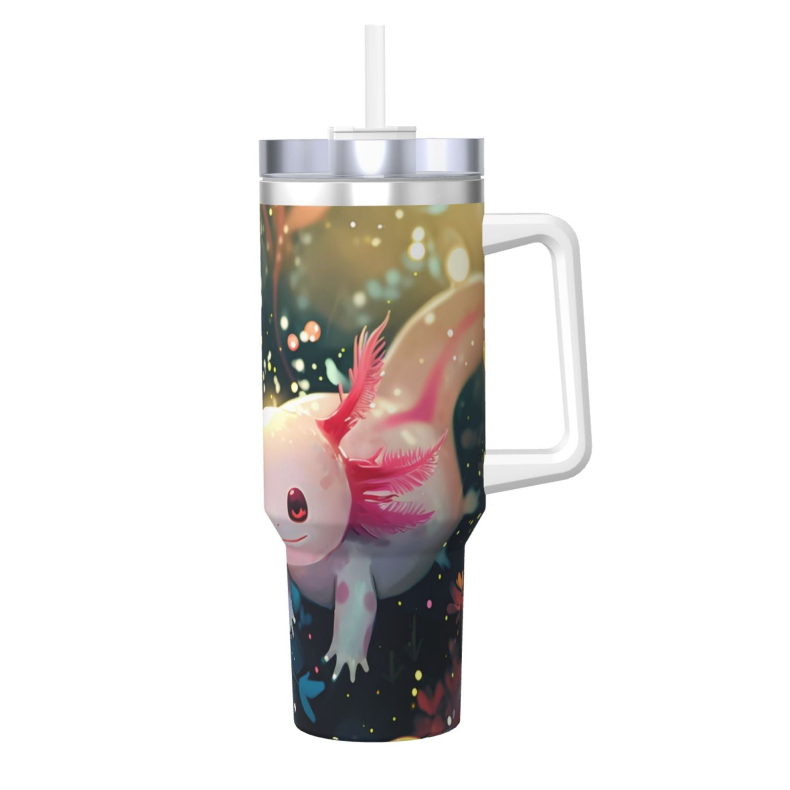 Rateoe Whimsical Axolotl Fantasy Printed 40OZ Ice Bully With Handle ...