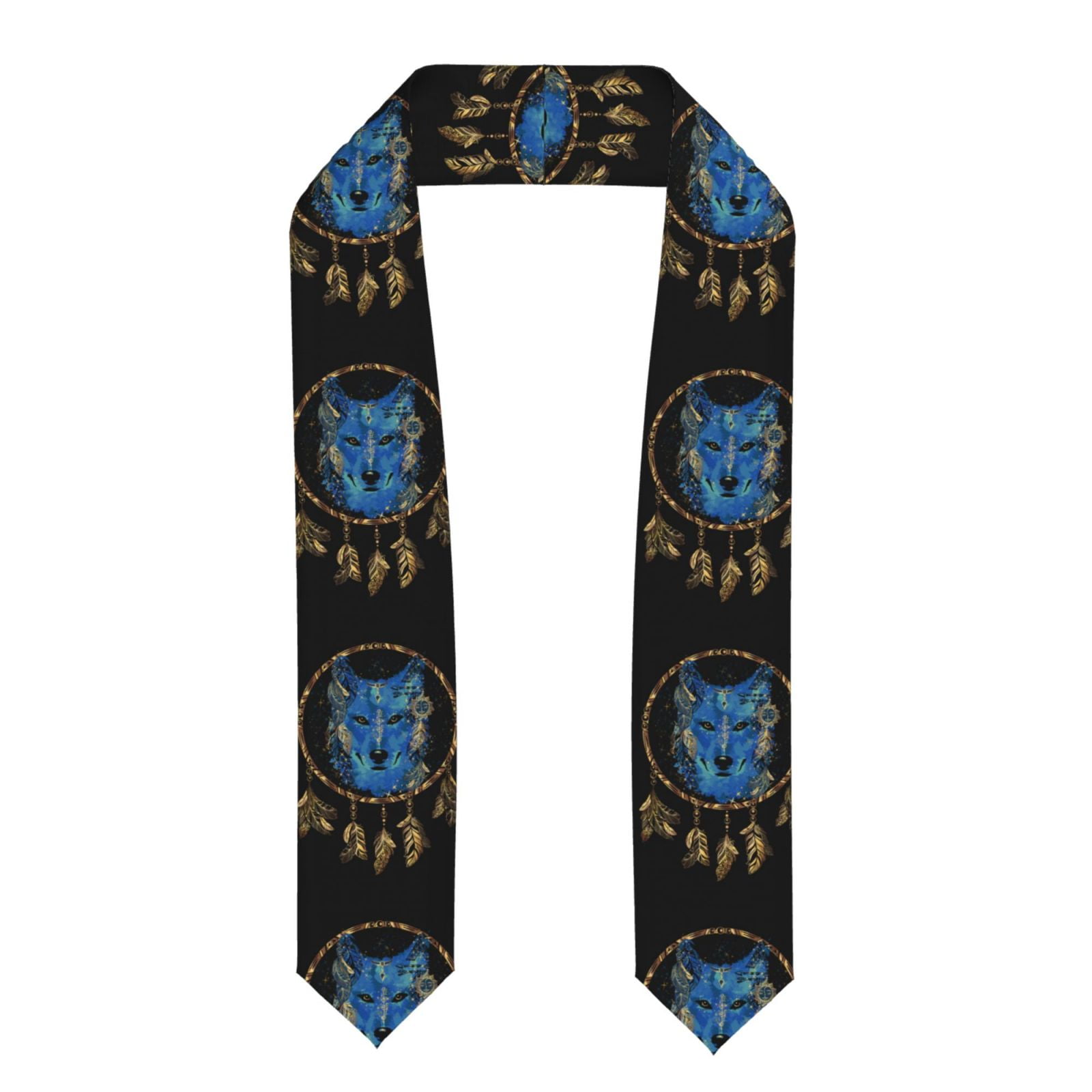 Rateoe Wolf Head And Dreamcatcher Pattern Graduation Shawl Stole ...