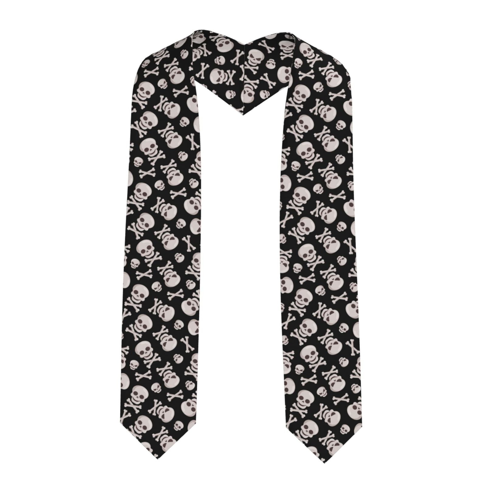 Rateoe black white Skull bone Pattern Graduation Shawl Stole – Elegant ...