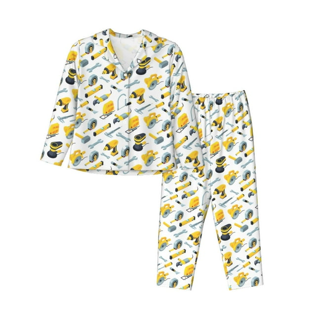 Rateoe construction tools Pattern Womens Pajamas Set Long Sleeve ...