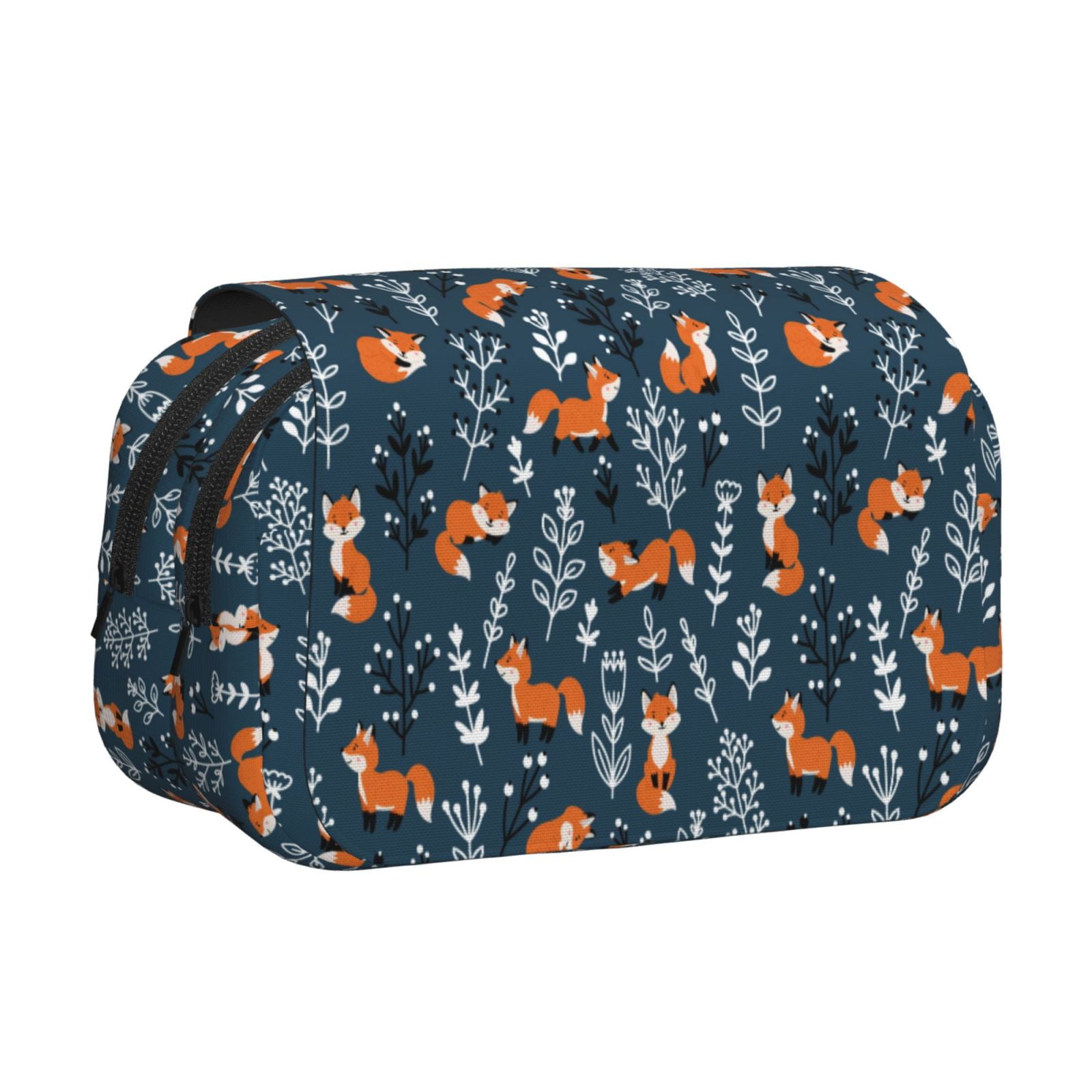 Rateoe cute fall fox Pattern Double Clamshell Pen Case, Storage ...