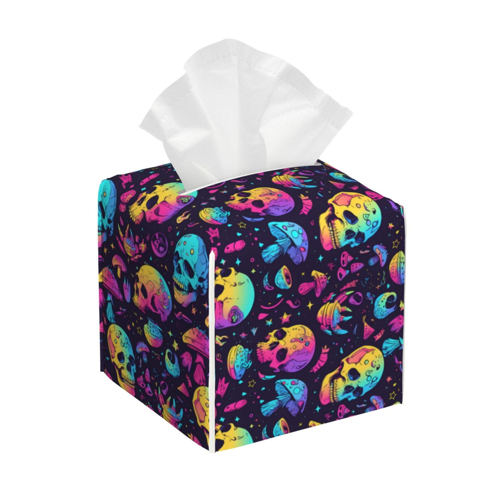 Rateoe mushroom Skull star Pattern Tissue Box Cover, Modern Square ...